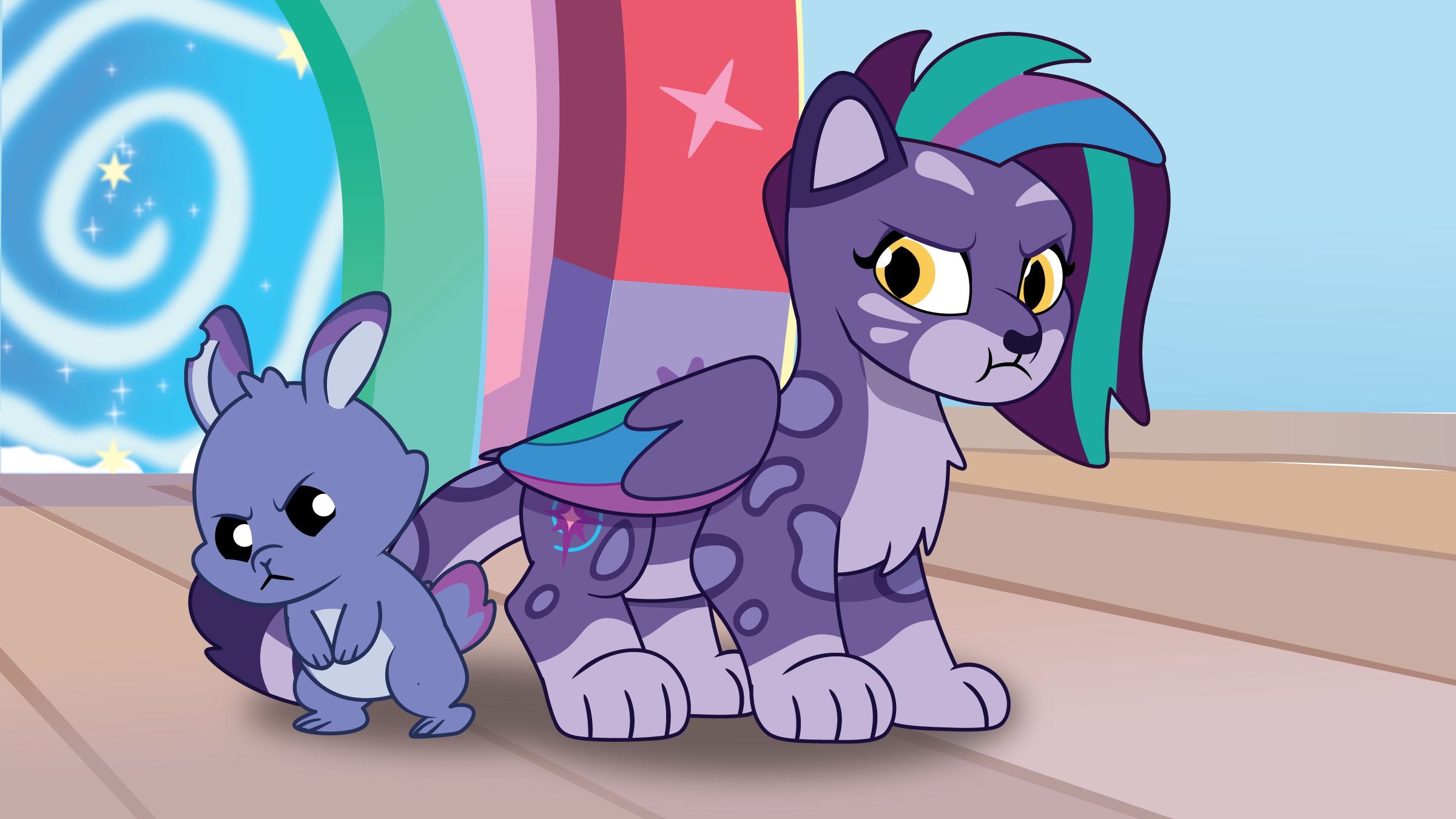 #3410934 - safe, artist:prixy05, allura, twitch (g5), aq bars, big cat ...