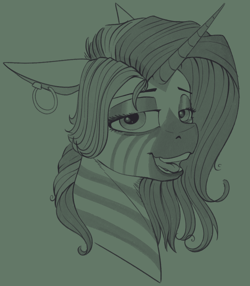 #3397747 - safe, artist:stray prey, oc, oc only, oc:forest glade, hybrid, pony, zony, horn, solo ...