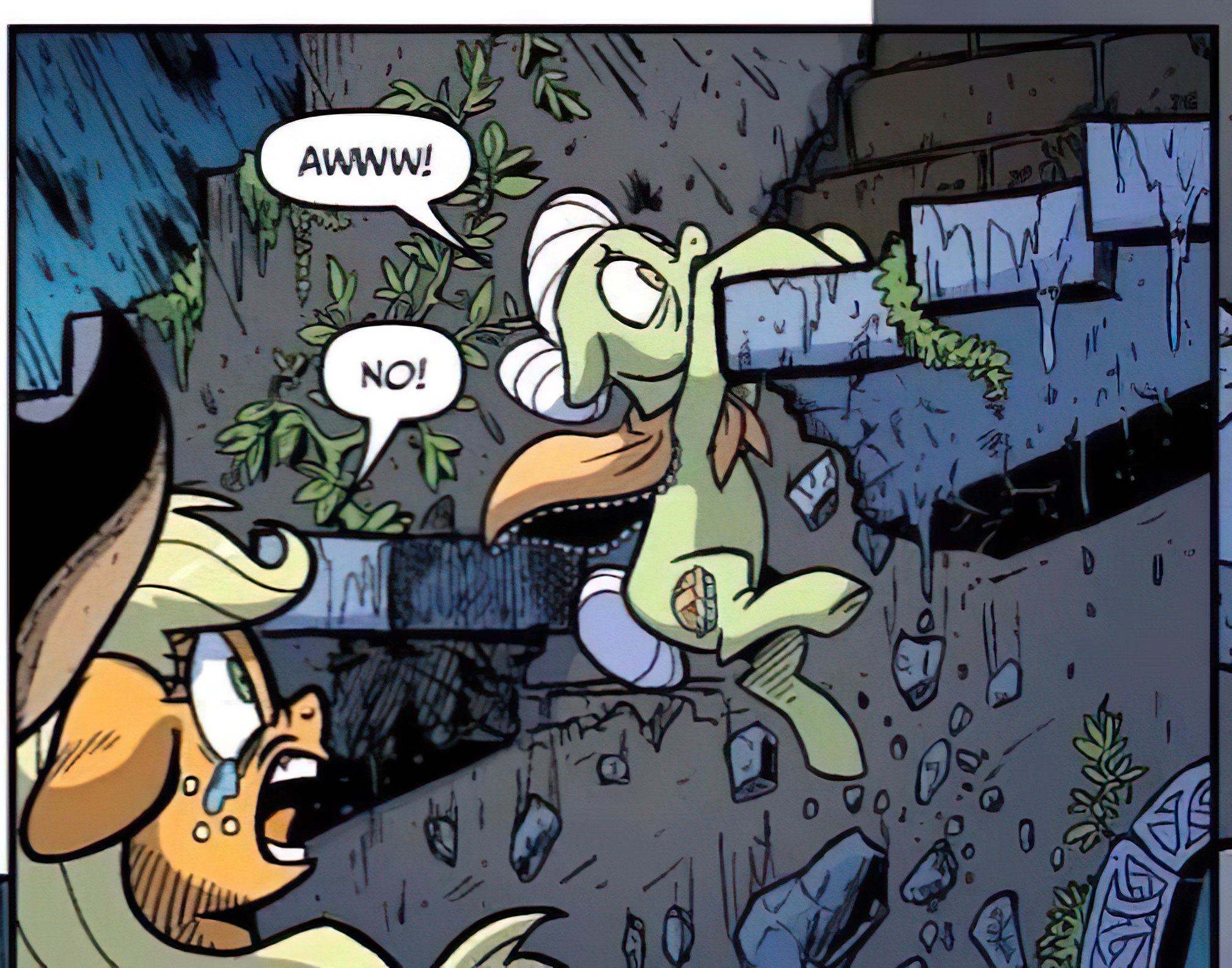 #3398159 - safe, artist:pencils, idw, official comic, applejack, granny smith, earth pony, pony ...