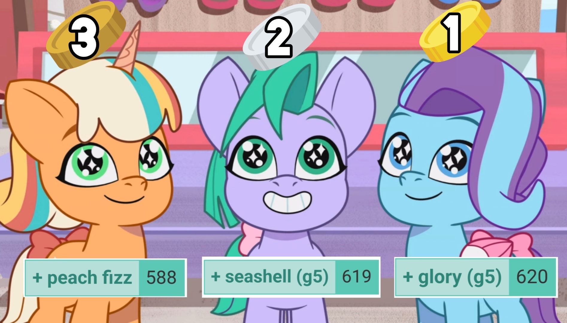 3423585 Safe Edit Edited Screencap Screencap Glory G5 Peach Fizz Seashell G5 Earth