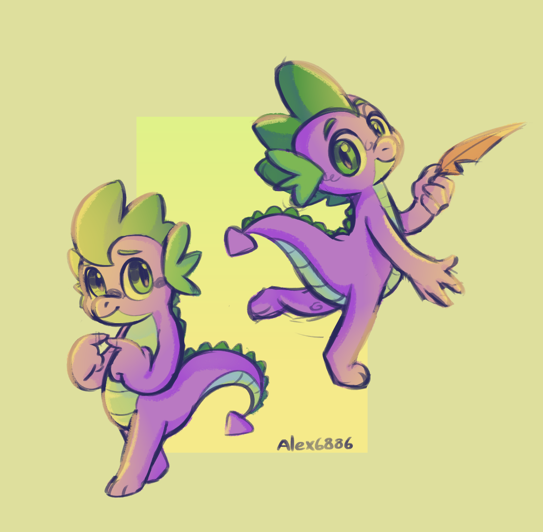 #3428794 - safe, artist:alex6886, spike, dragon, anthro, g4, cute ...