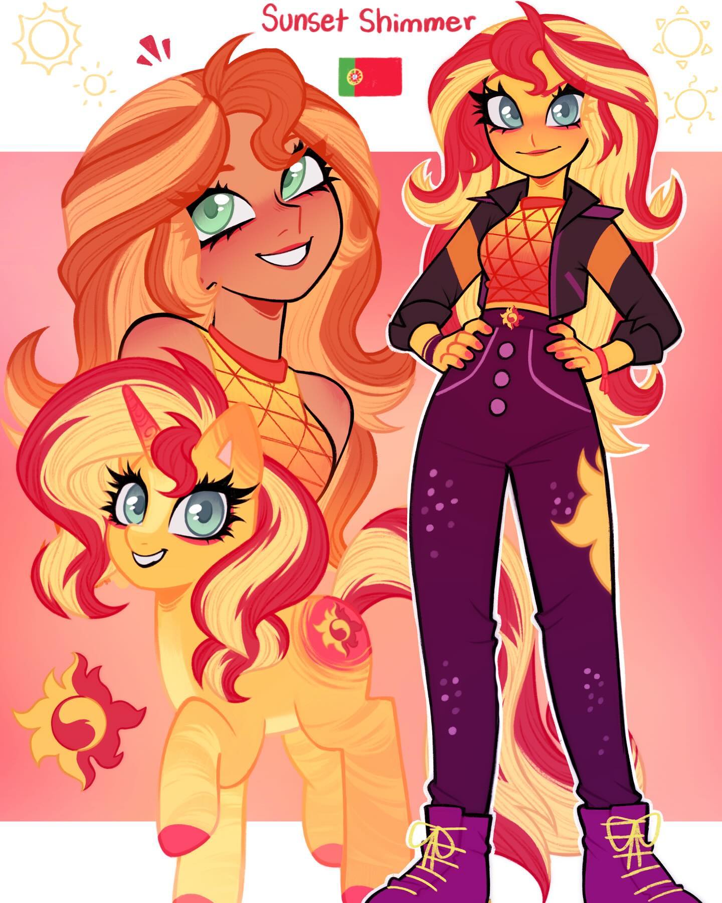#3429975 - safe, artist:olikotier, sunset shimmer, human - Derpibooru