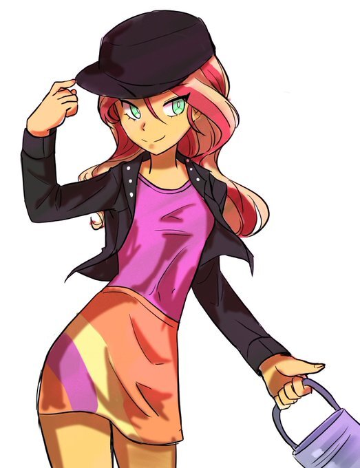 #3430779 - safe, artist:dusknebula, edit, sunset shimmer, human ...