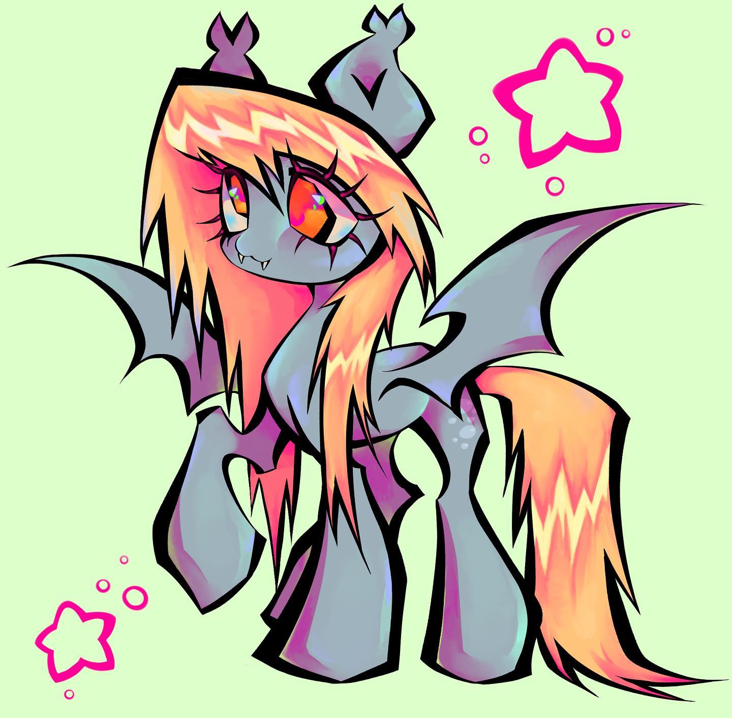 #3431153 - safe, artist:broniesforponies, derpy hooves, bat pony, pony ...