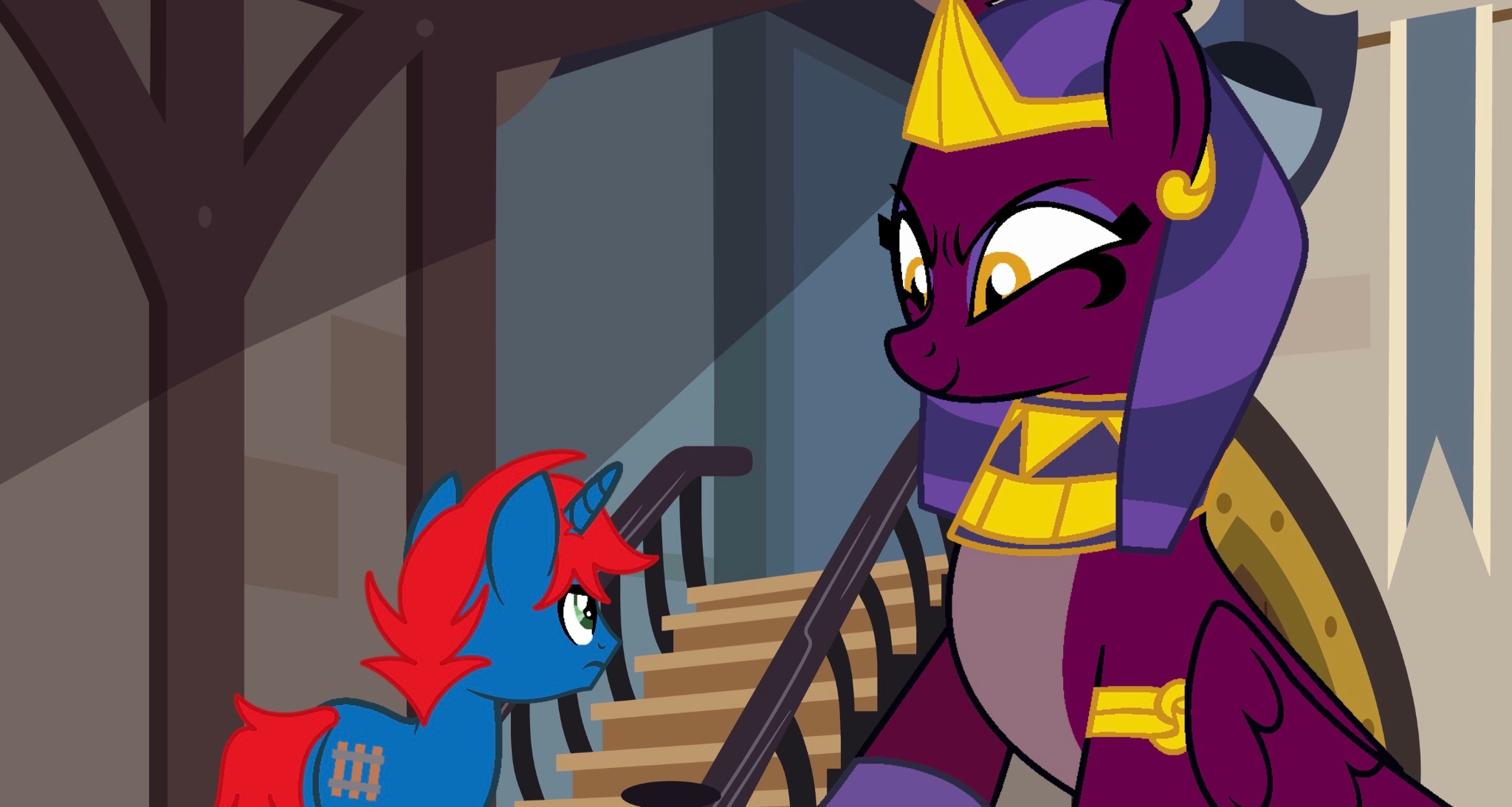 #3432770 - safe, artist:ry-bluepony1, the sphinx, oc, oc:train track ...