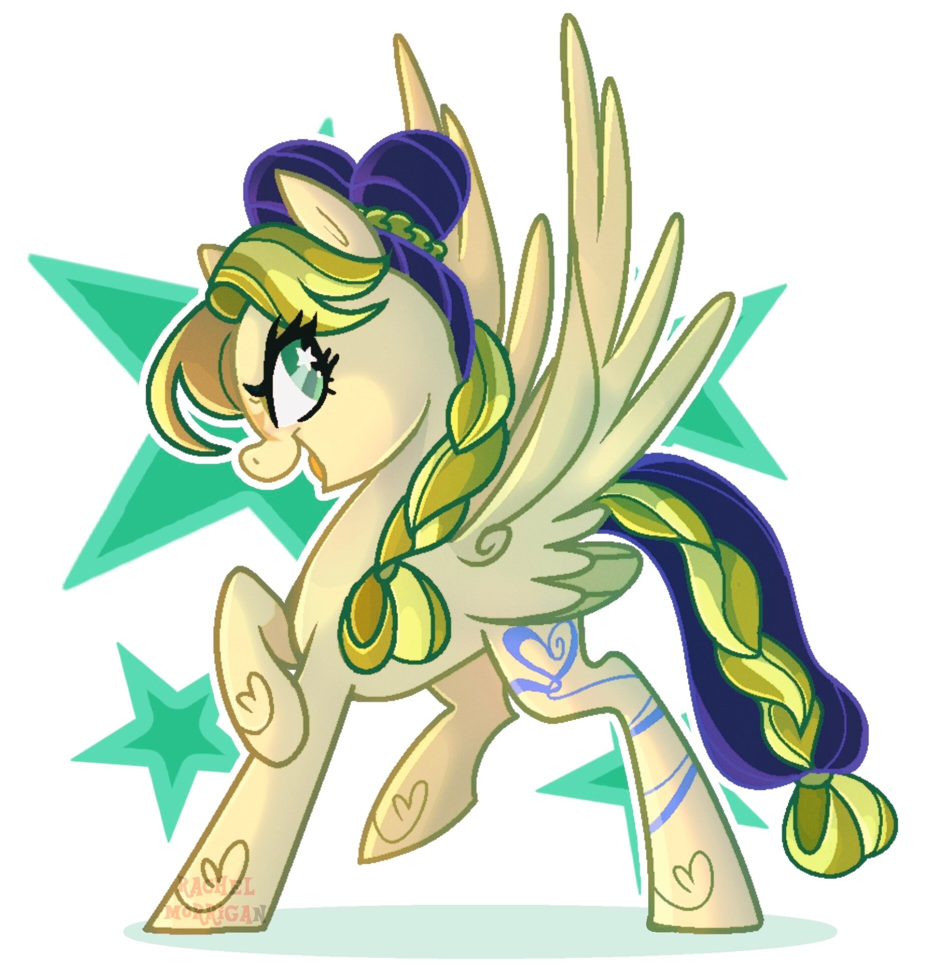 #3416196 - safe, artist:rachel-morrigan, pegasus, pony, anime, braid ...