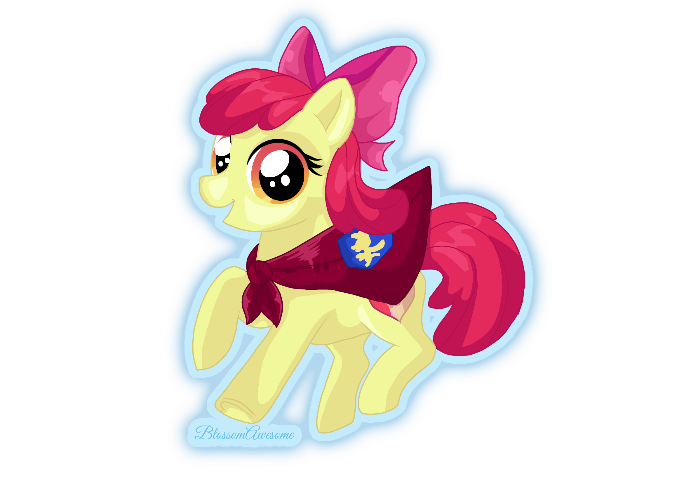 #3417419 - safe, artist:blossomawesom, apple bloom, earth pony, pony ...