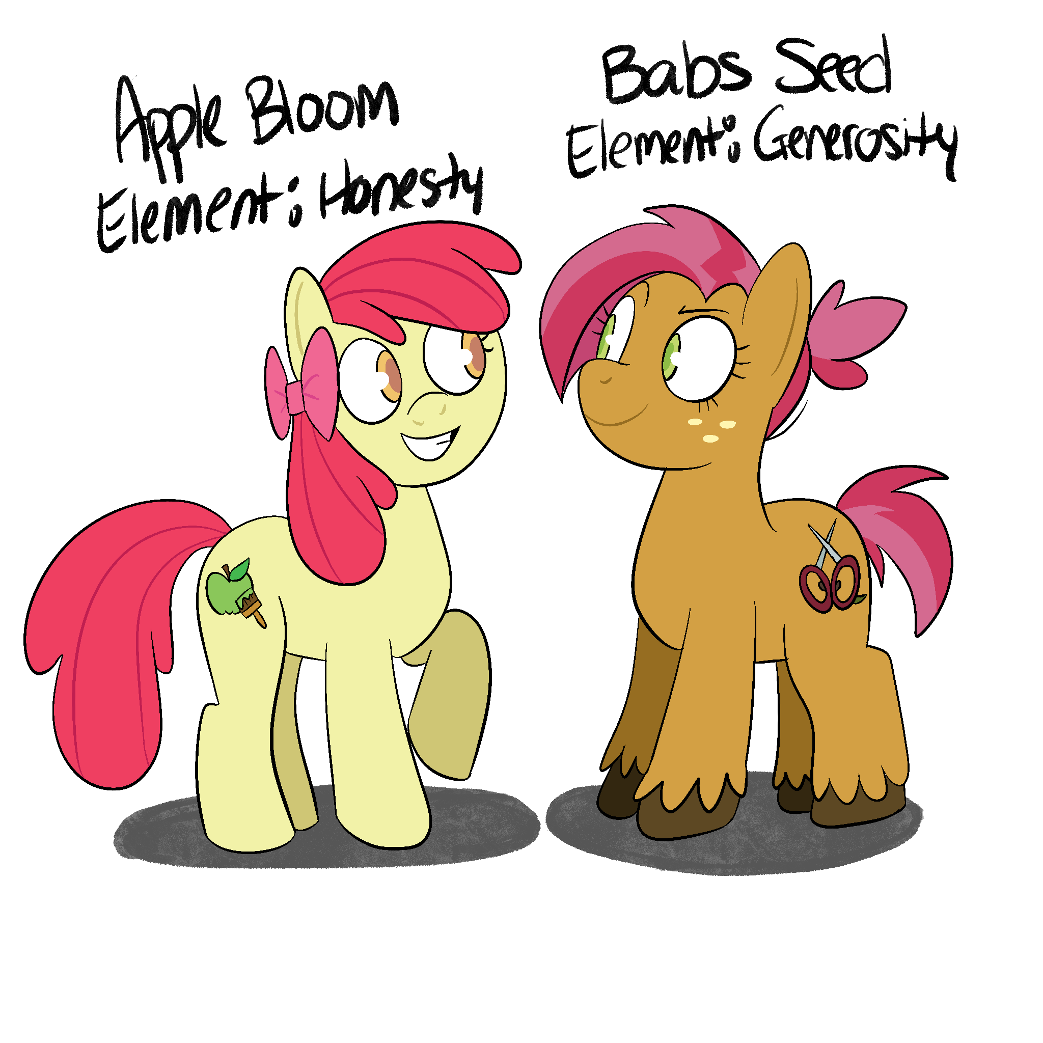 #3417833 - safe, artist:doughnut-doodles, apple bloom, babs seed, earth ...