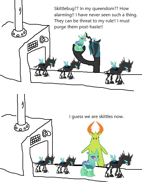 #3433626 - safe, artist:fearlescriss, queen chrysalis, soupling, thorax ...