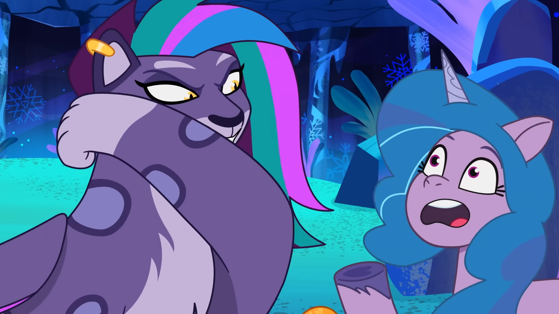 #3440380 - safe, screencap, allura, izzy moonbow, aq bars, big cat ...
