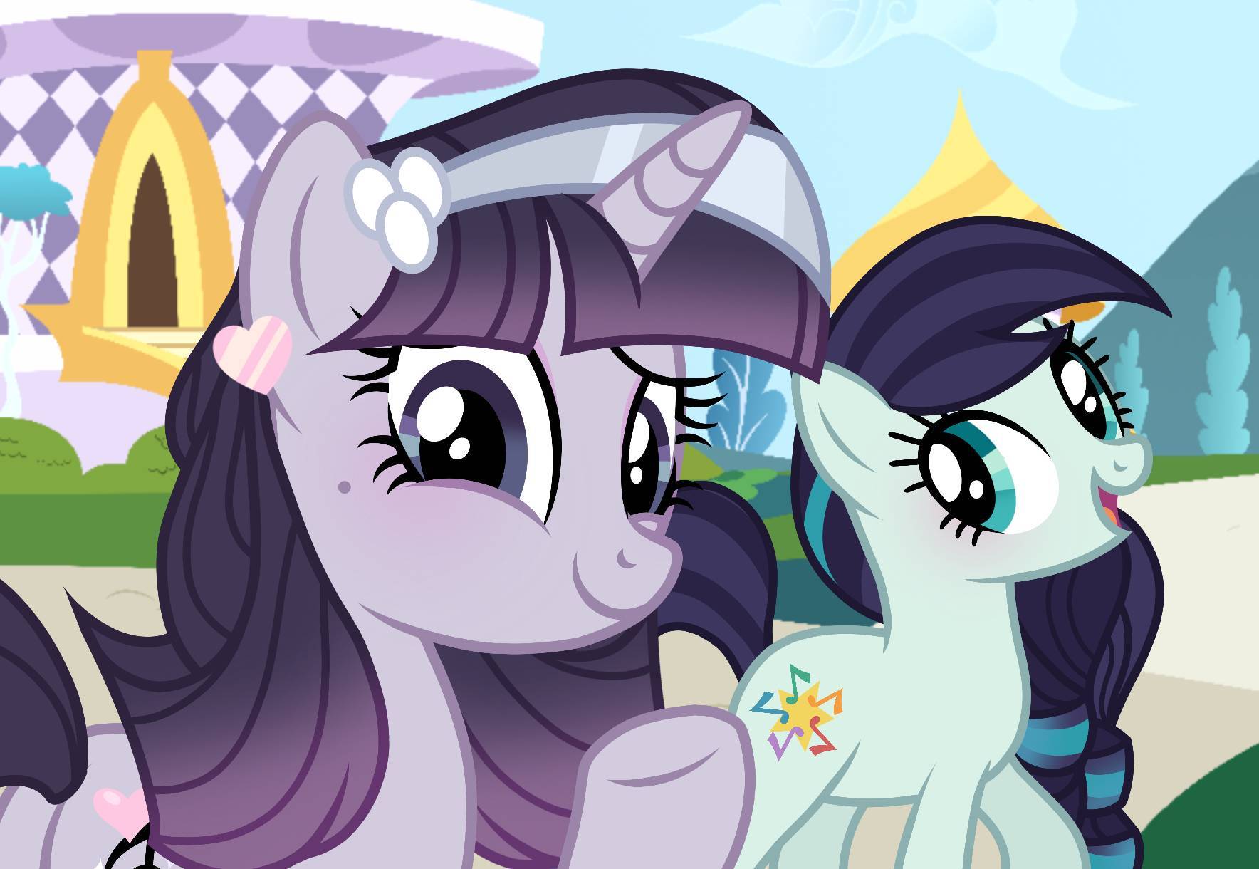 #3442784 - safe, artist:cstrawberrymilk, coloratura, oc, oc:harmony sparkle, earth pony, pony ...