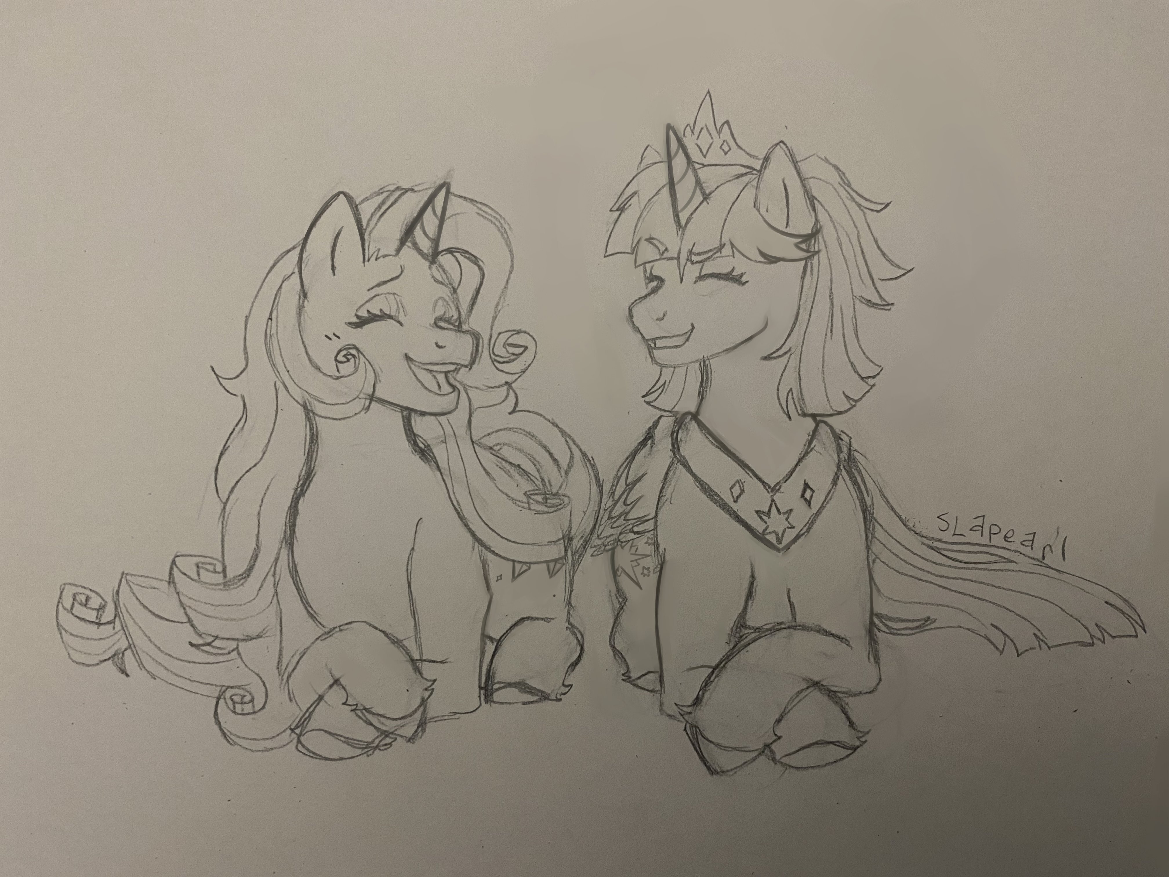 #3434421 - safe, artist:slapearl, rarity, twilight sparkle, alicorn ...