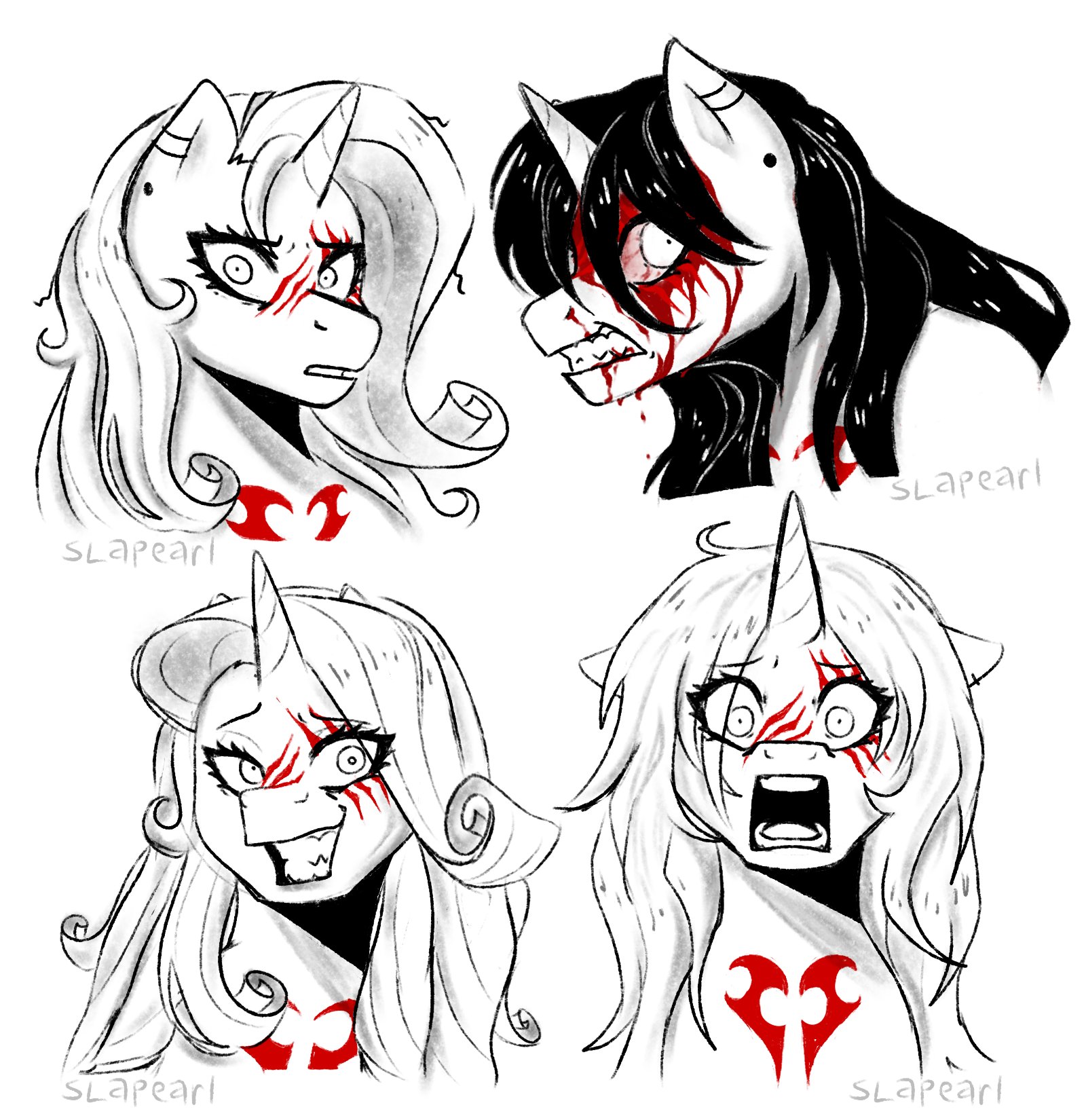 #3434467 - semi-grimdark, artist:slapearl, pony, unicorn, lil-miss ...