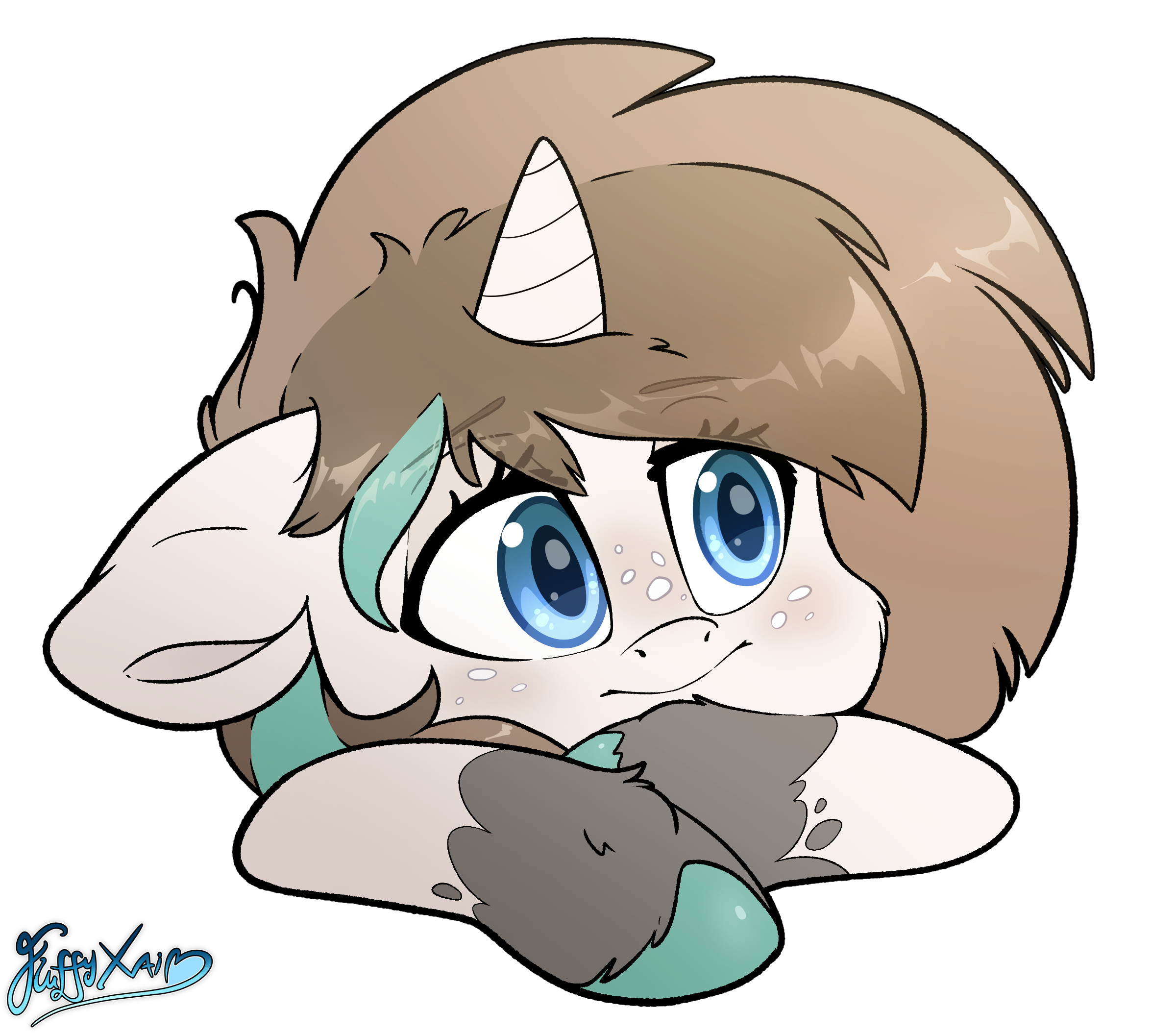 #3448676 - safe, artist:fluffyxai, oc, oc only, oc:jade melody, female, half body, mare, simple ...