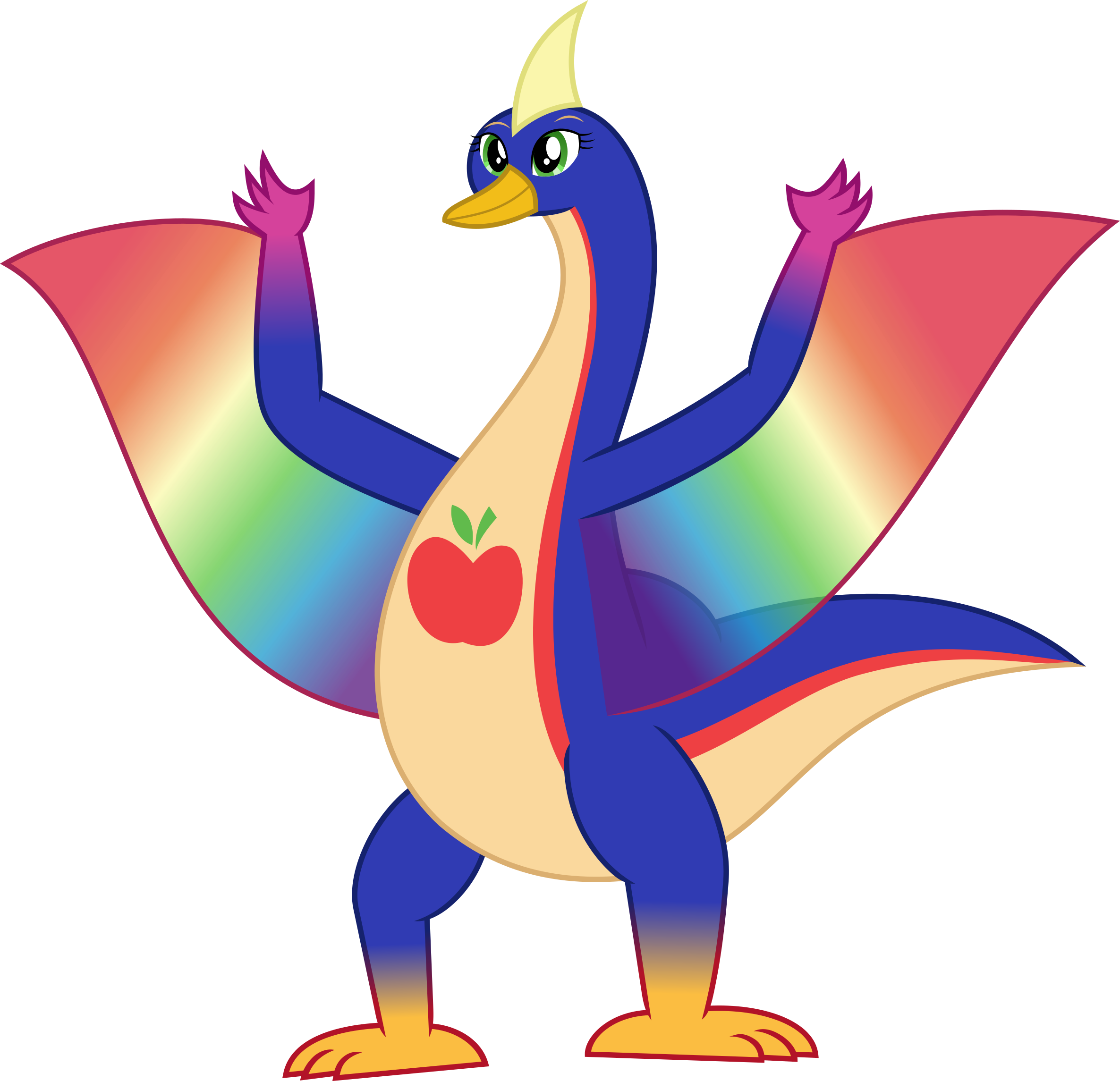 #3451138 - safe, artist:static51302, applejack, rainbow dash, bird ...