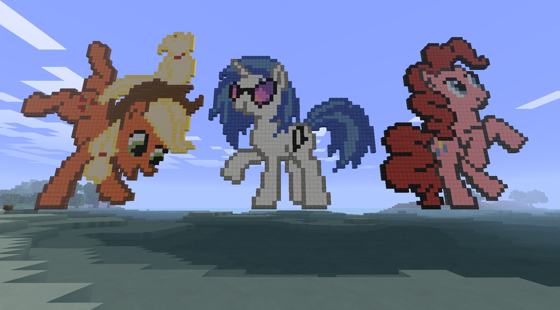 #3518613 - safe, applejack, dj pon-3, pinkie pie, vinyl scratch, earth ...