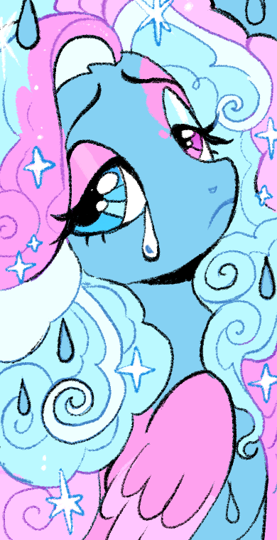 #3518765 - safe, artist:gorjee-art, oc, oc:cotton feather, pegasus, pony, bust, crying ...