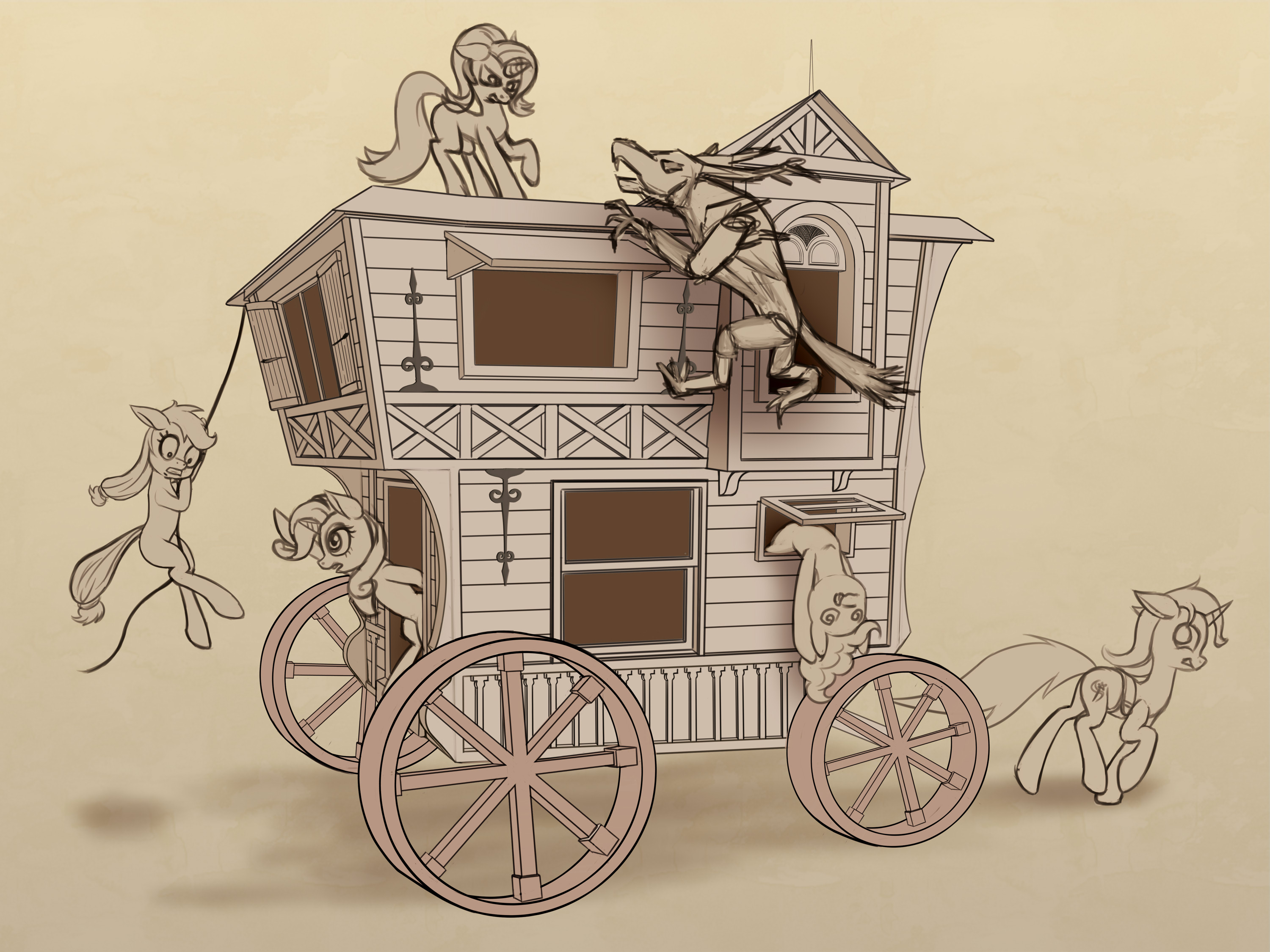 #3525194 - safe, artist:zetamad, applejack, pinkie pie, rarity ...