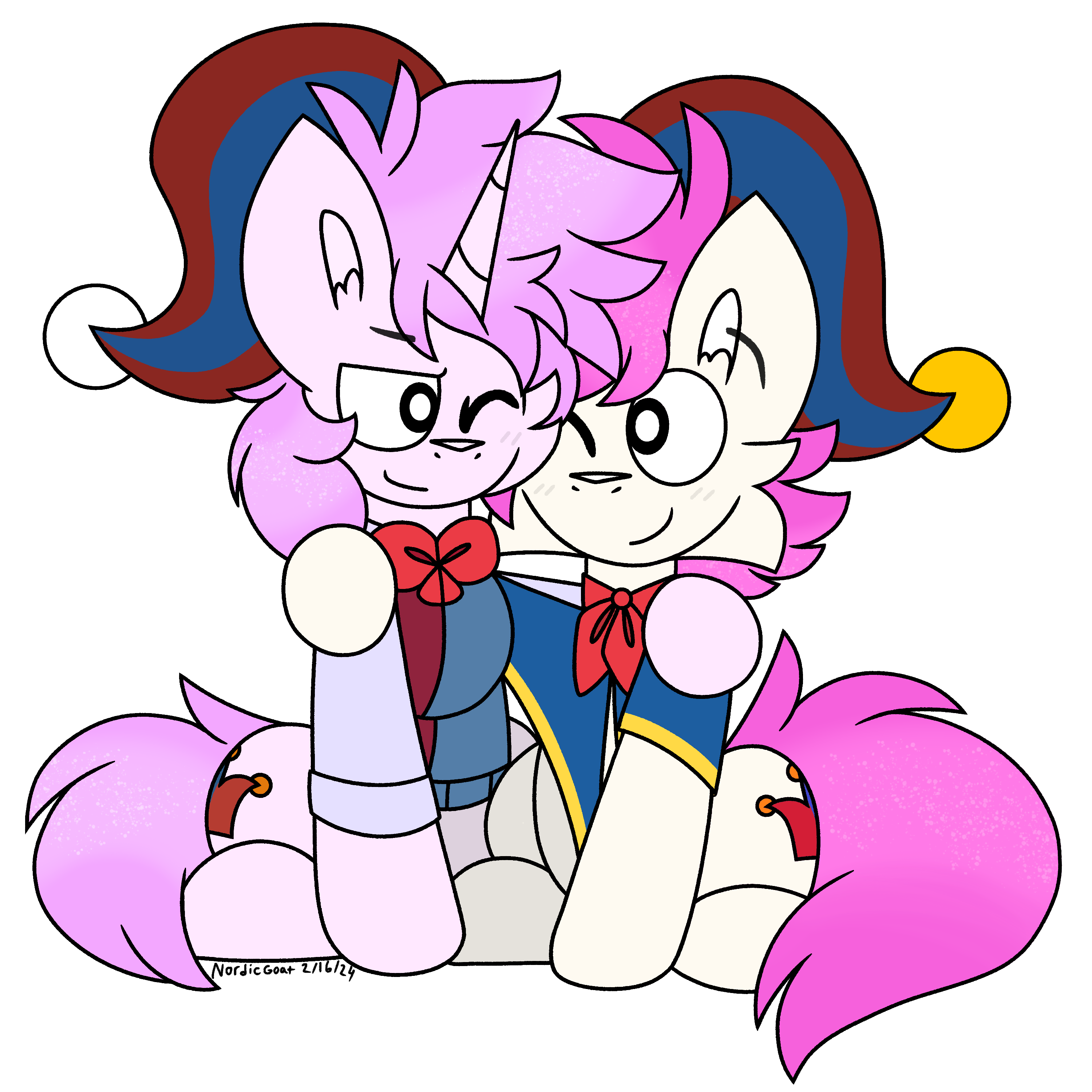 #3525253 - safe, artist:nordicgoat, oc, oc only, oc:lokloy, earth pony, unicorn, brothers ...
