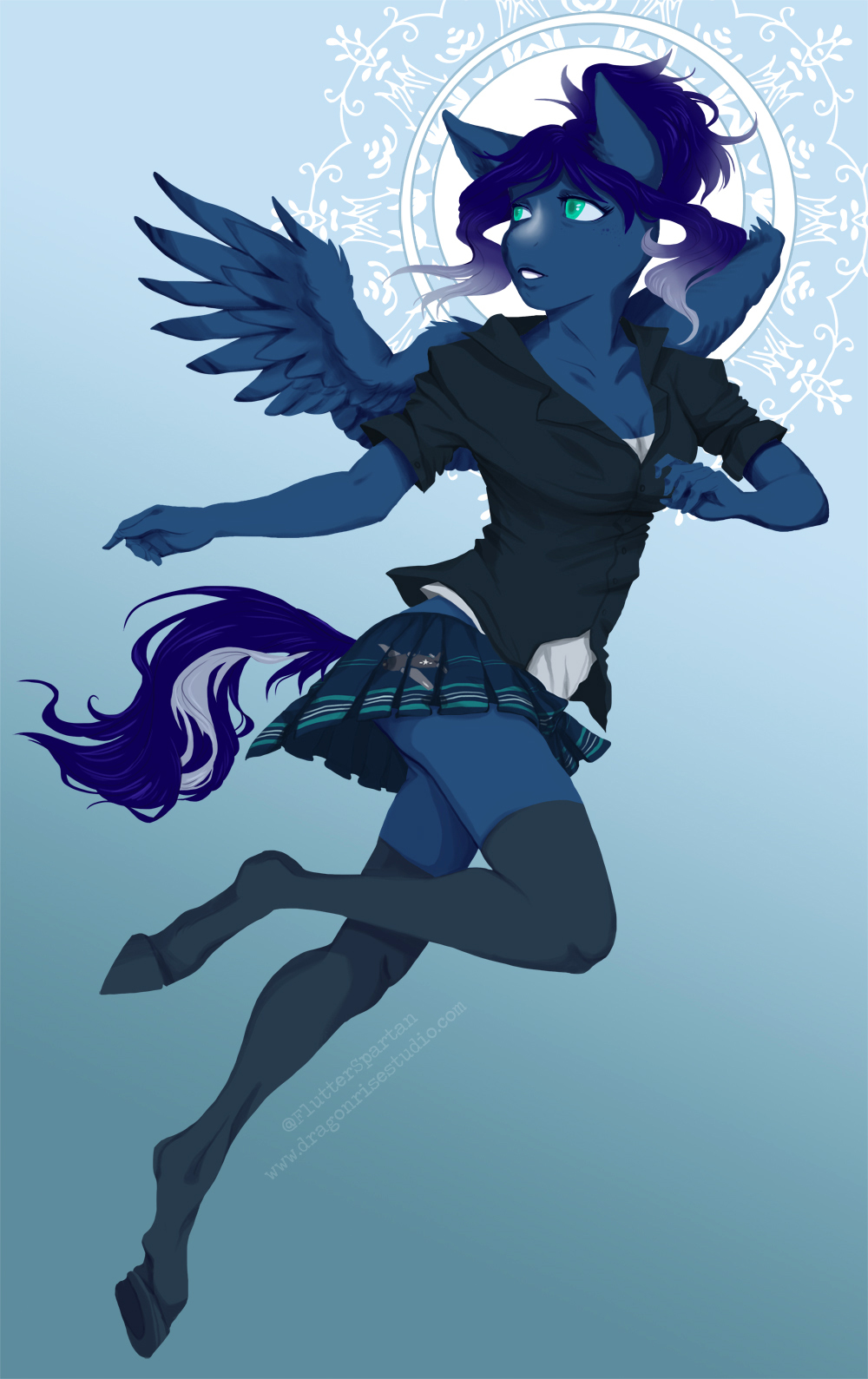 #3525566 - safe, artist:dragonspirit469, oc, oc only, oc:hellcat, pegasus, anthro, unguligrade ...