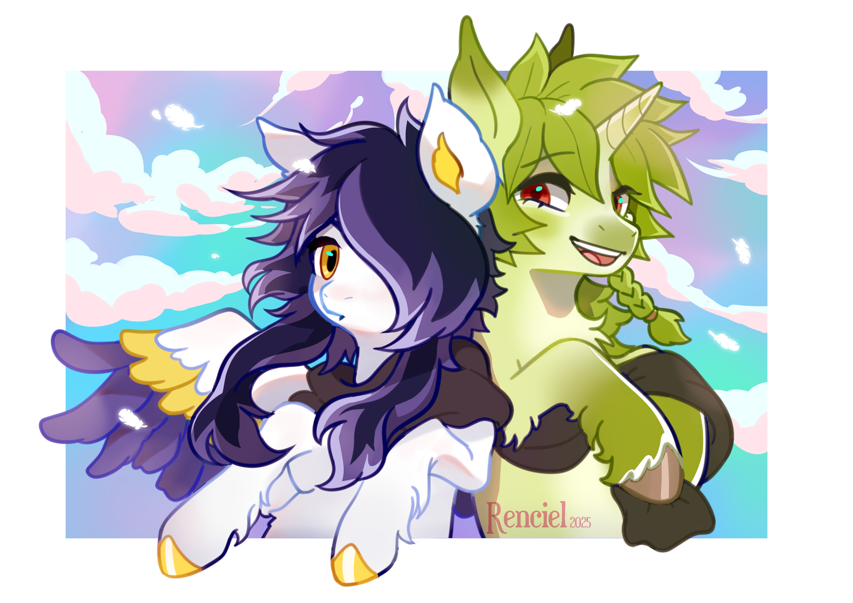 #3528512 - safe, artist:renciel, oc, oc only, earth pony, pegasus, pony, earth pony oc, pegasus ...