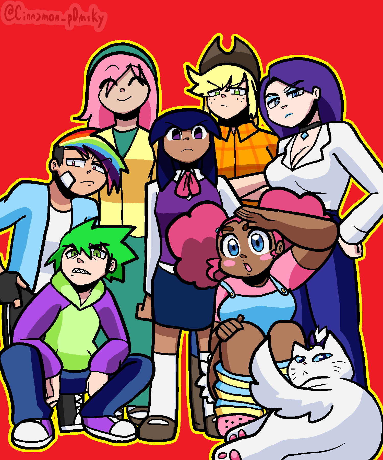 #3531868 - safe, artist:c1nnamonthep0msky, applejack, fluttershy ...