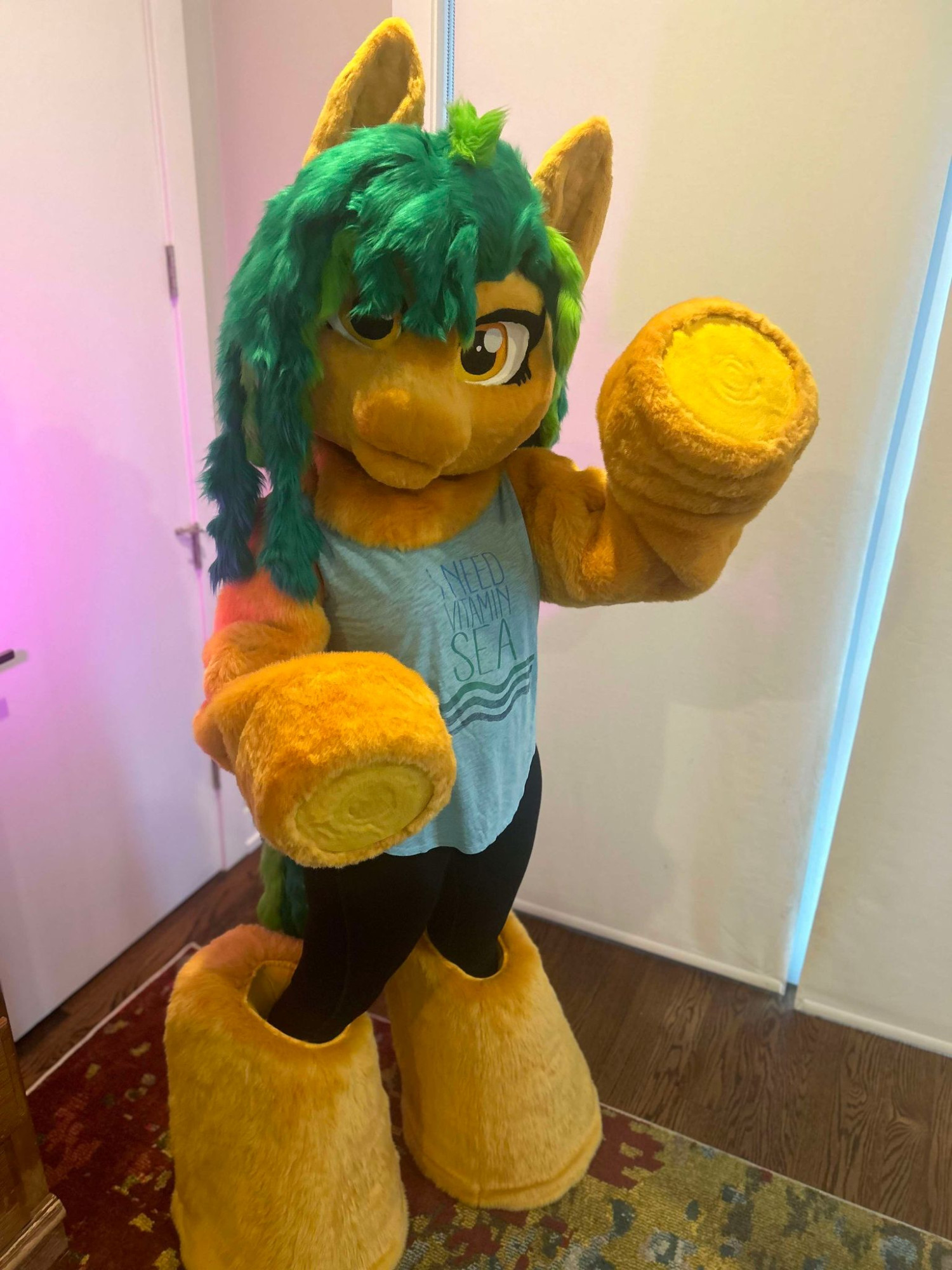 #3519387 - safe, artist:caffeinecraft, oc, oc only, fursuit, indoors ...