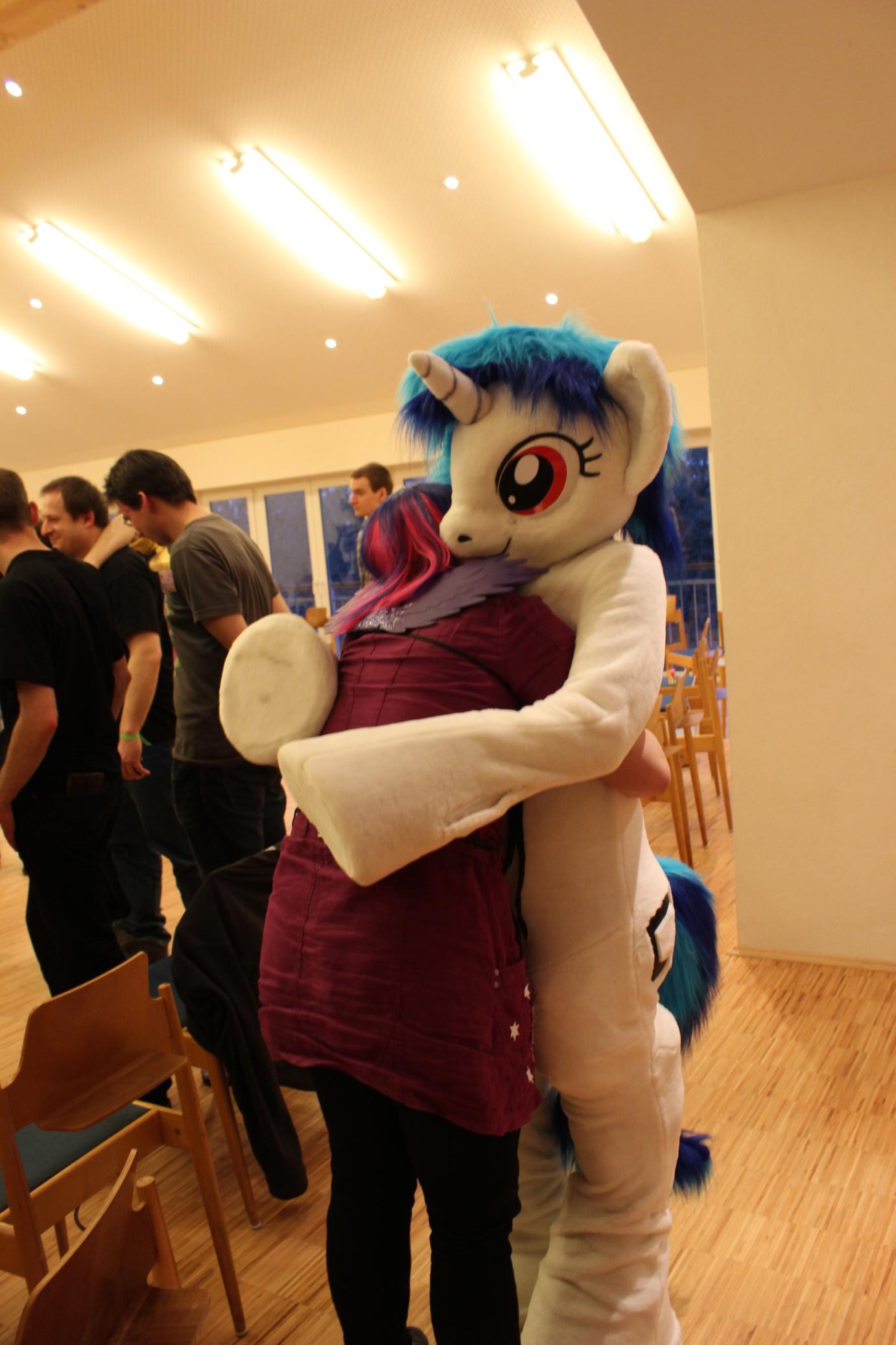 #3519475 - safe, artist:atalonthedeer, dj pon-3, vinyl scratch, human, g4, 2013, duo focus ...