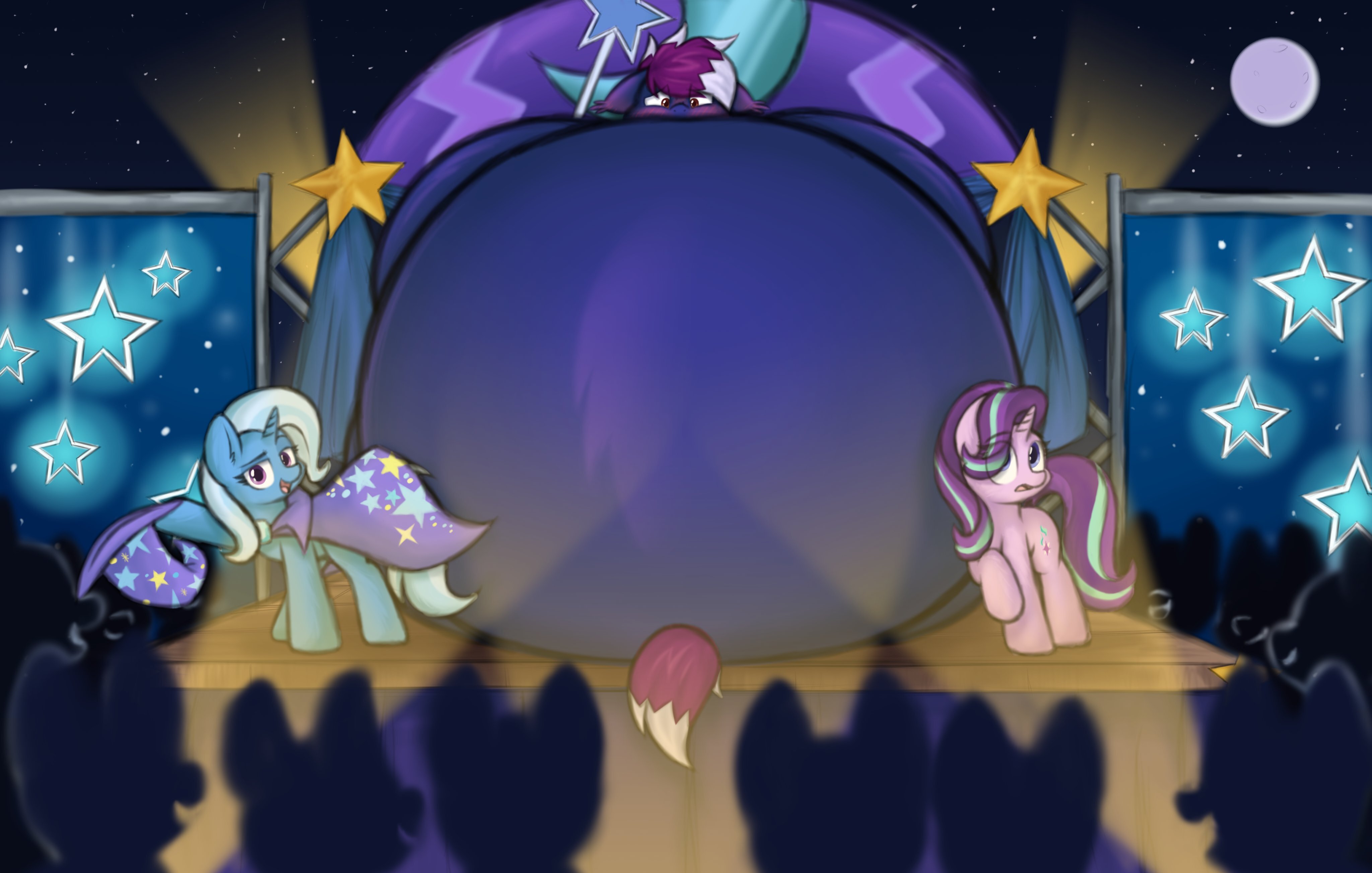 #3532523 - suggestive, artist:aaatheballoon, artist:inflated_aaaaaa, starlight glimmer, trixie ...