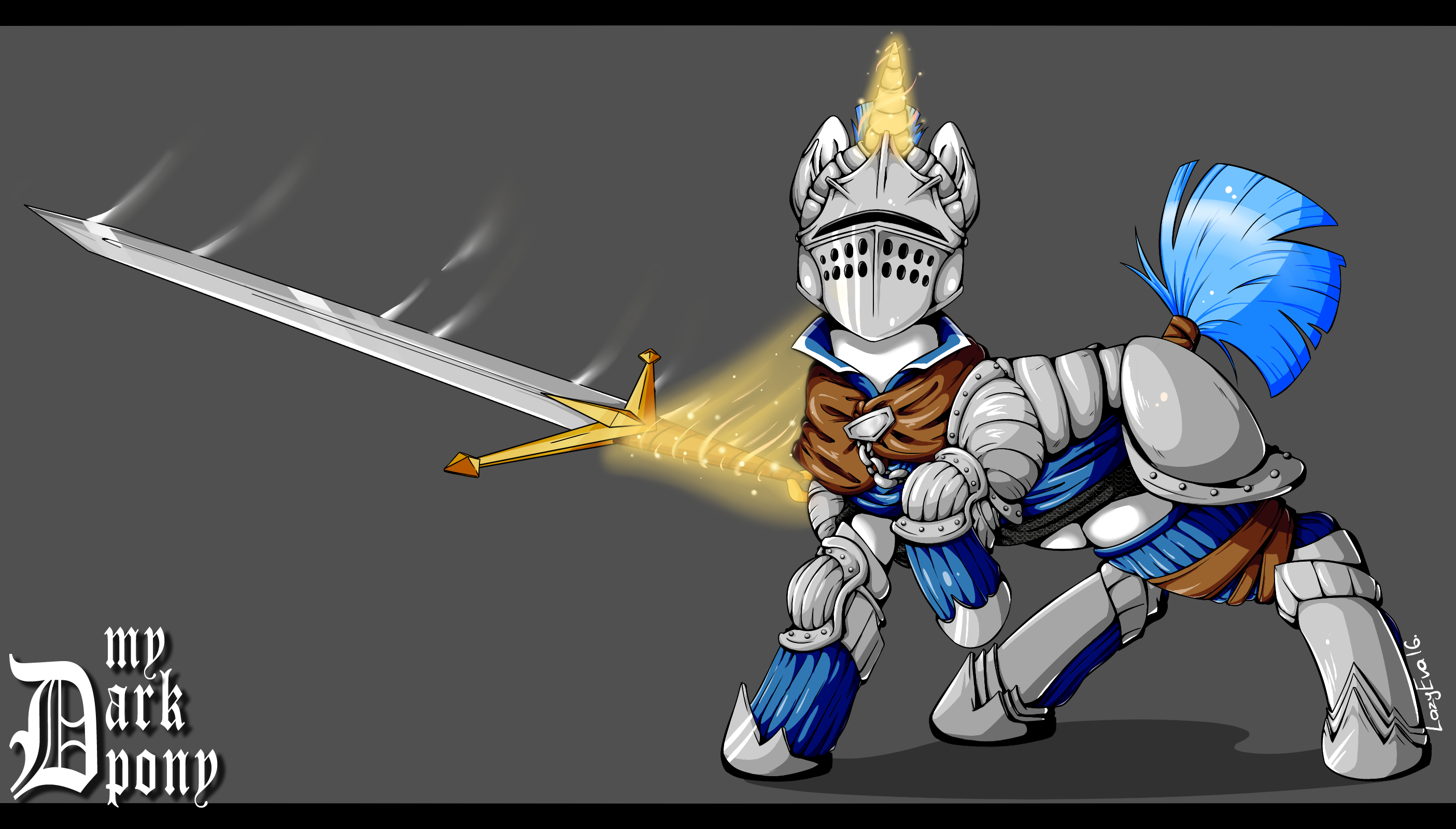 #3535264 - safe, artist:lazyeva, oc, oc only, pony, unicorn, armor ...