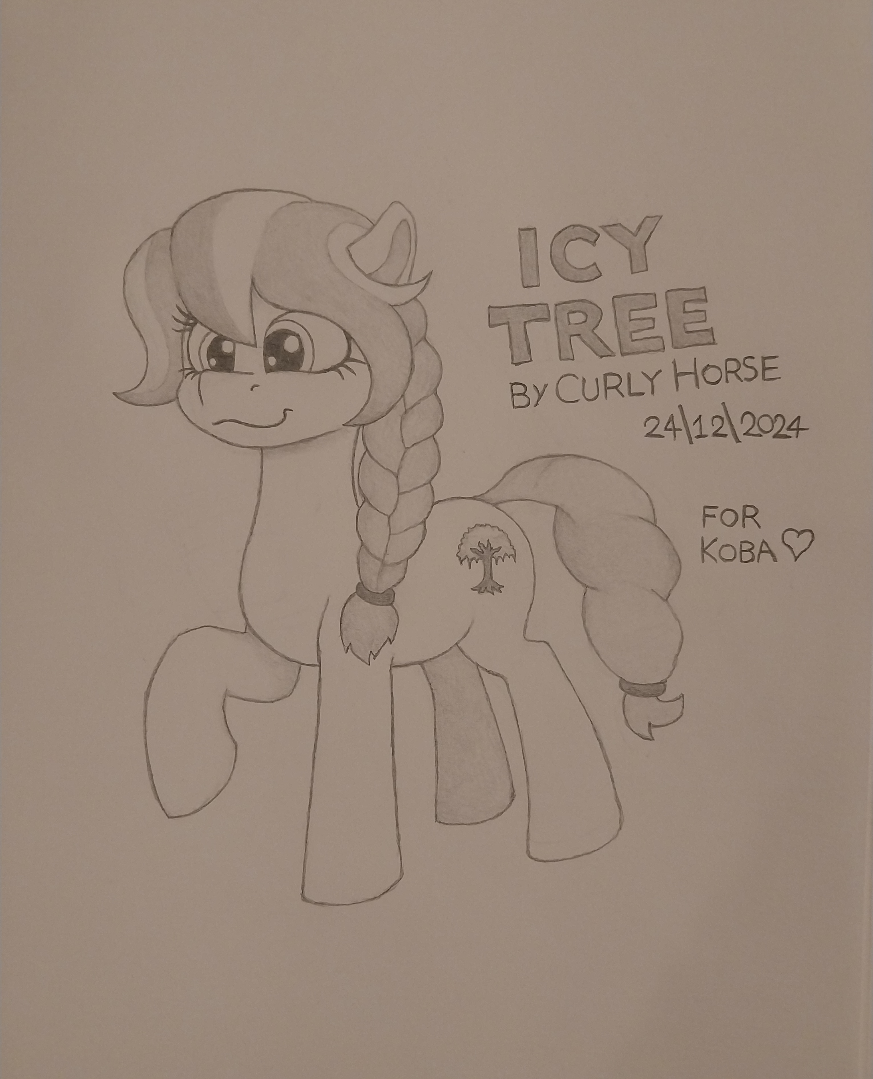 #3535573 - safe, artist:curly horse, oc, oc only, oc:icy tree, earth ...