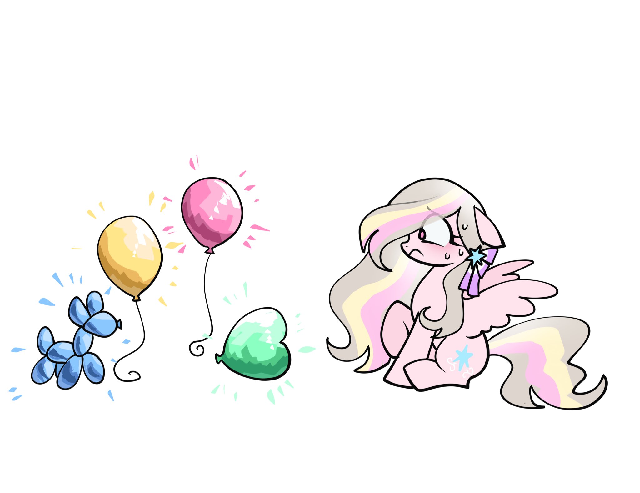 #3536025 - safe, artist:petaltwinkle, oc, oc only, oc:petal twinkle, pegasus, balloon, balloon ...