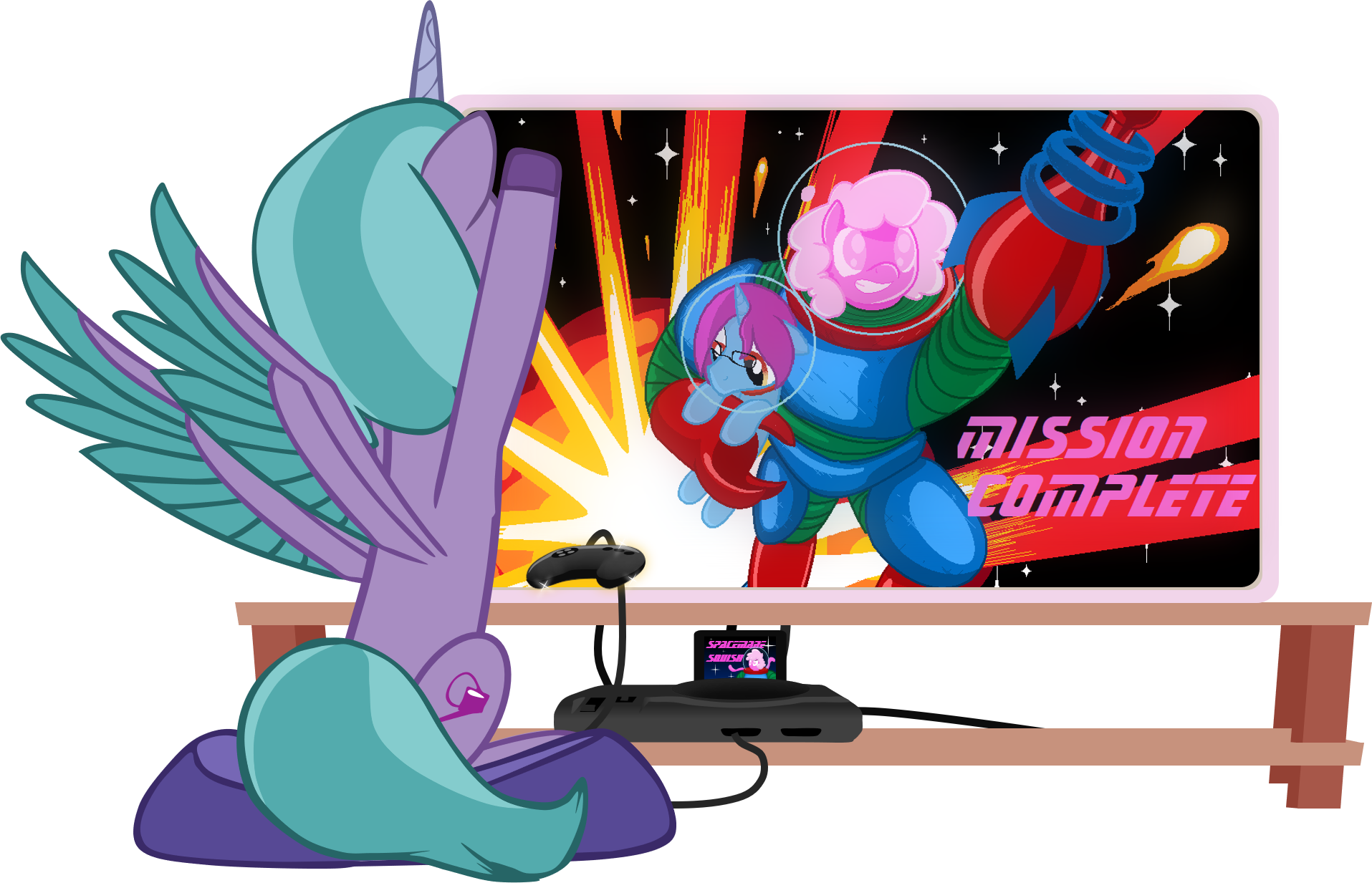 #3536250 - safe, artist:equestriaexploration, shiny sparks, oc, oc ...