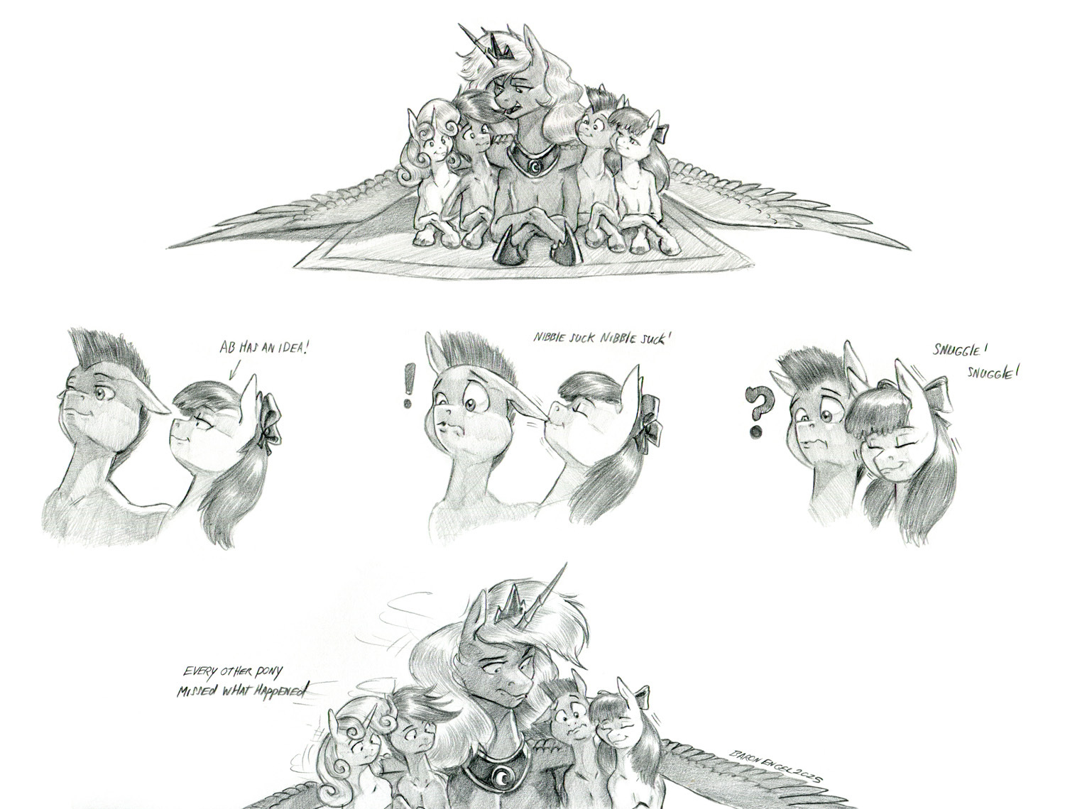 #3536673 - safe, artist:baron engel, apple bloom, princess luna, scootaloo, sweetie belle, oc ...