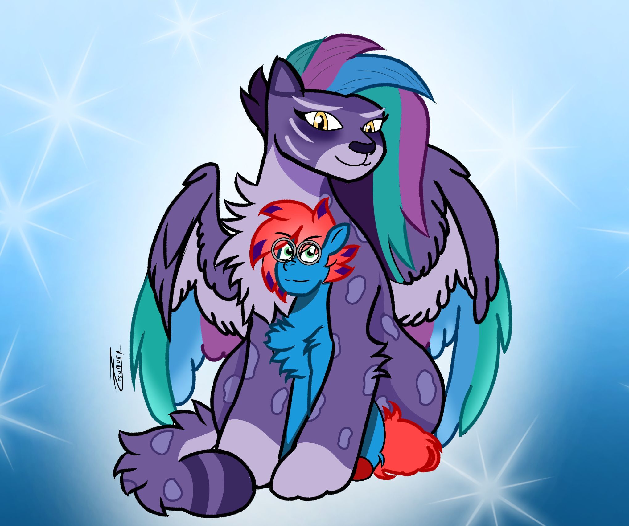 #3536717 - safe, artist:tsumury, allura, oc, oc:taffy, pegasus, pony ...