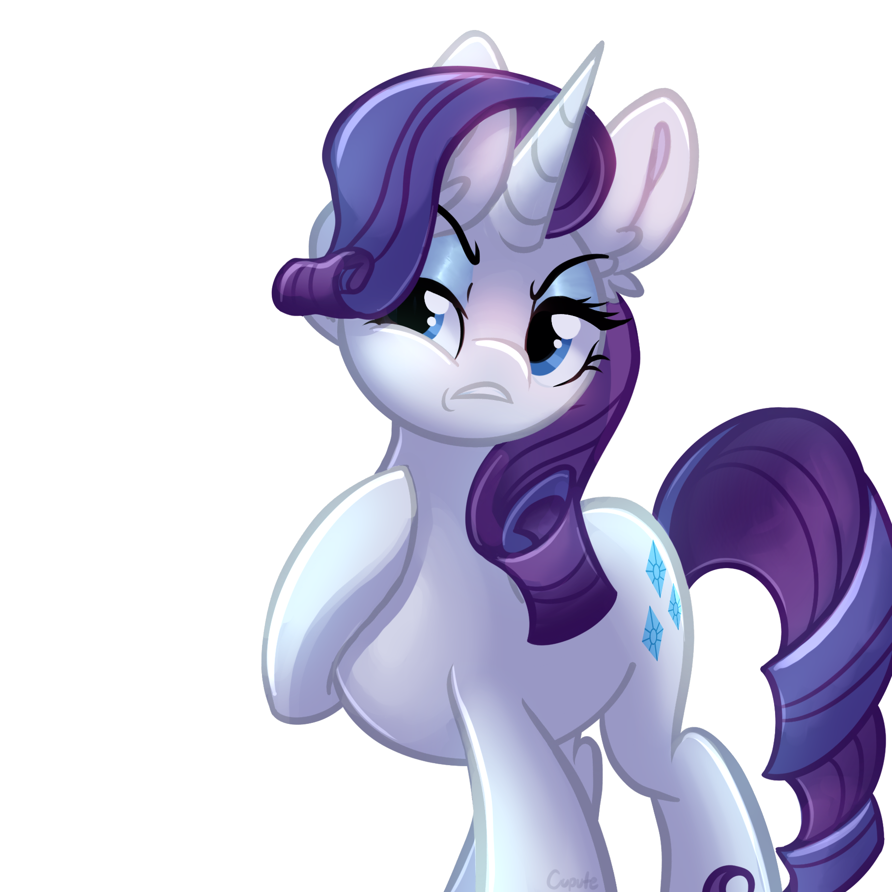 #3537261 - safe, artist:cupute, rarity, pony, unicorn, g4, angry, big ...