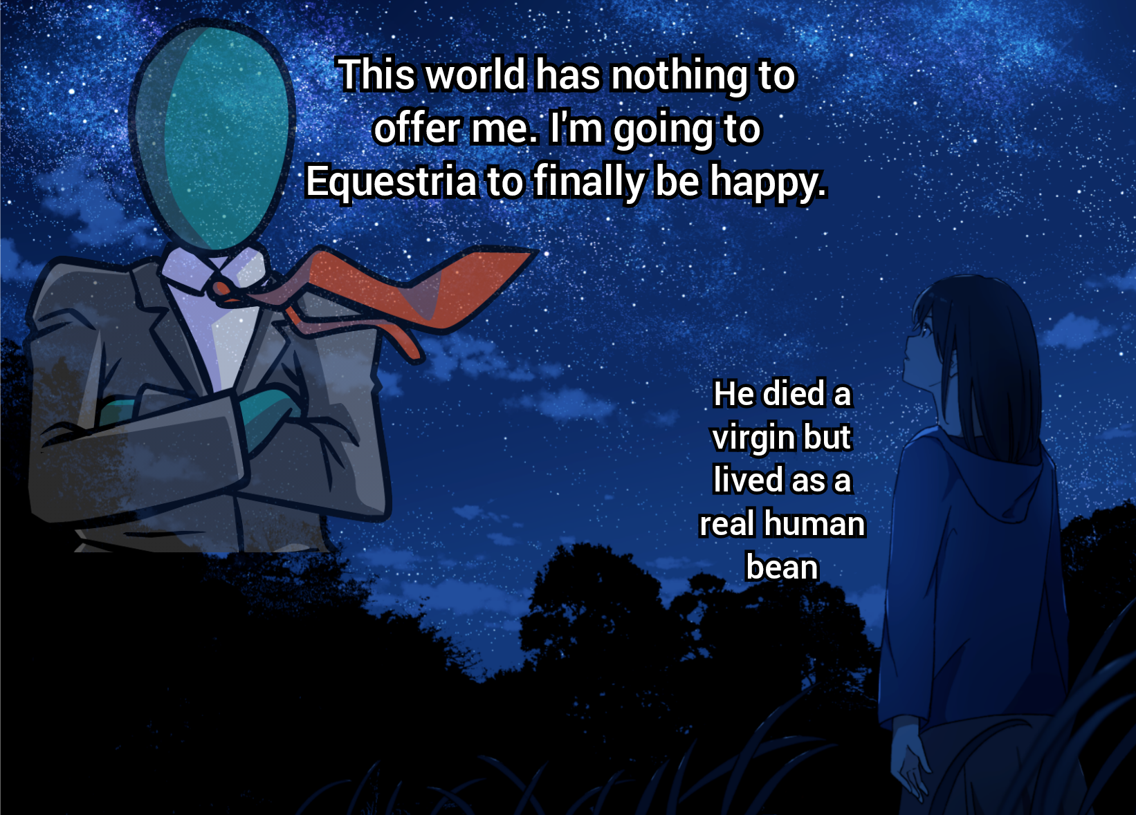 #3537734 - safe, edit, oc, oc:anon, /mlp/, 4chan, equestria, meme, real human bean - Derpibooru