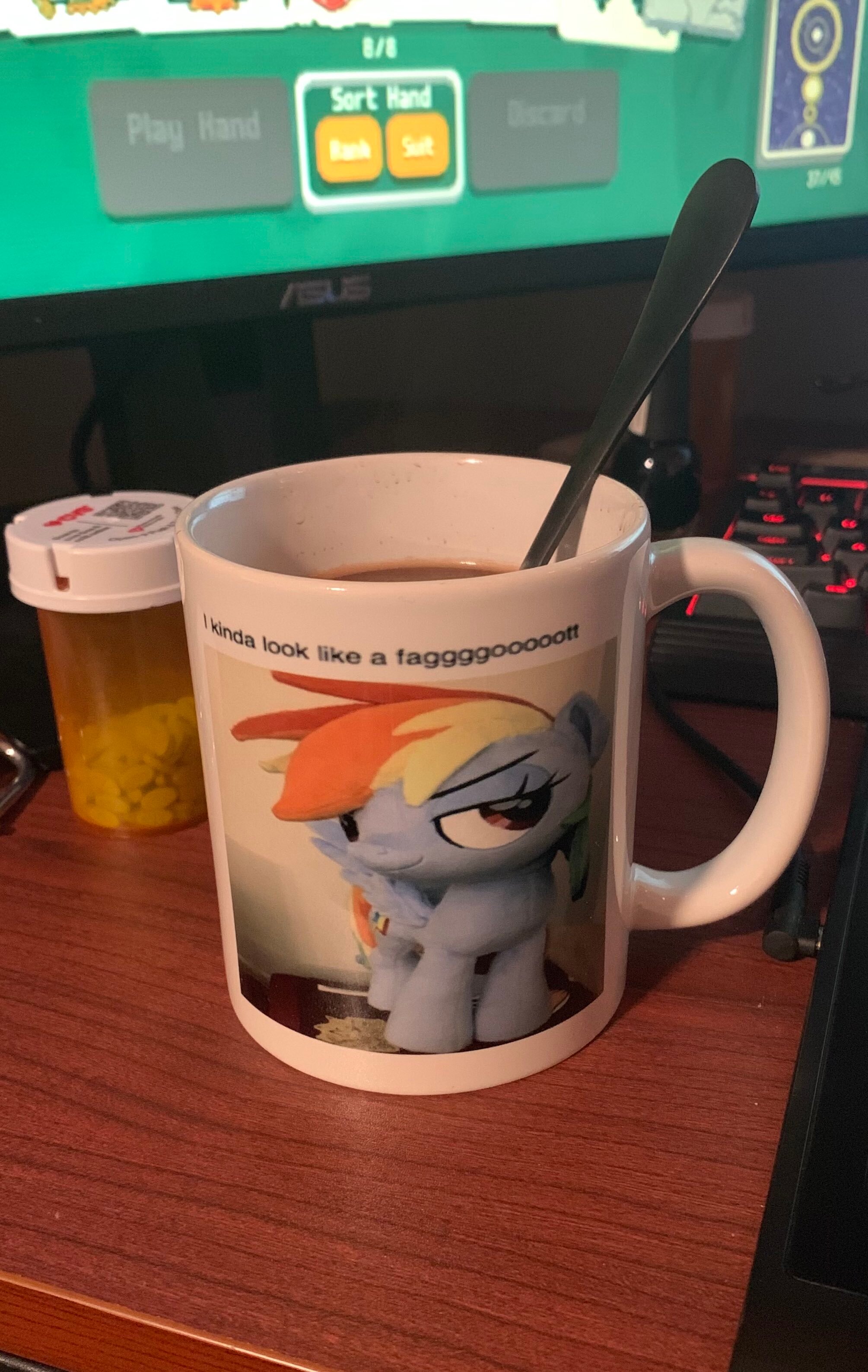 #3537763 - safe, rainbow dash, pegasus, pony, g4, cup, indoors, irl ...