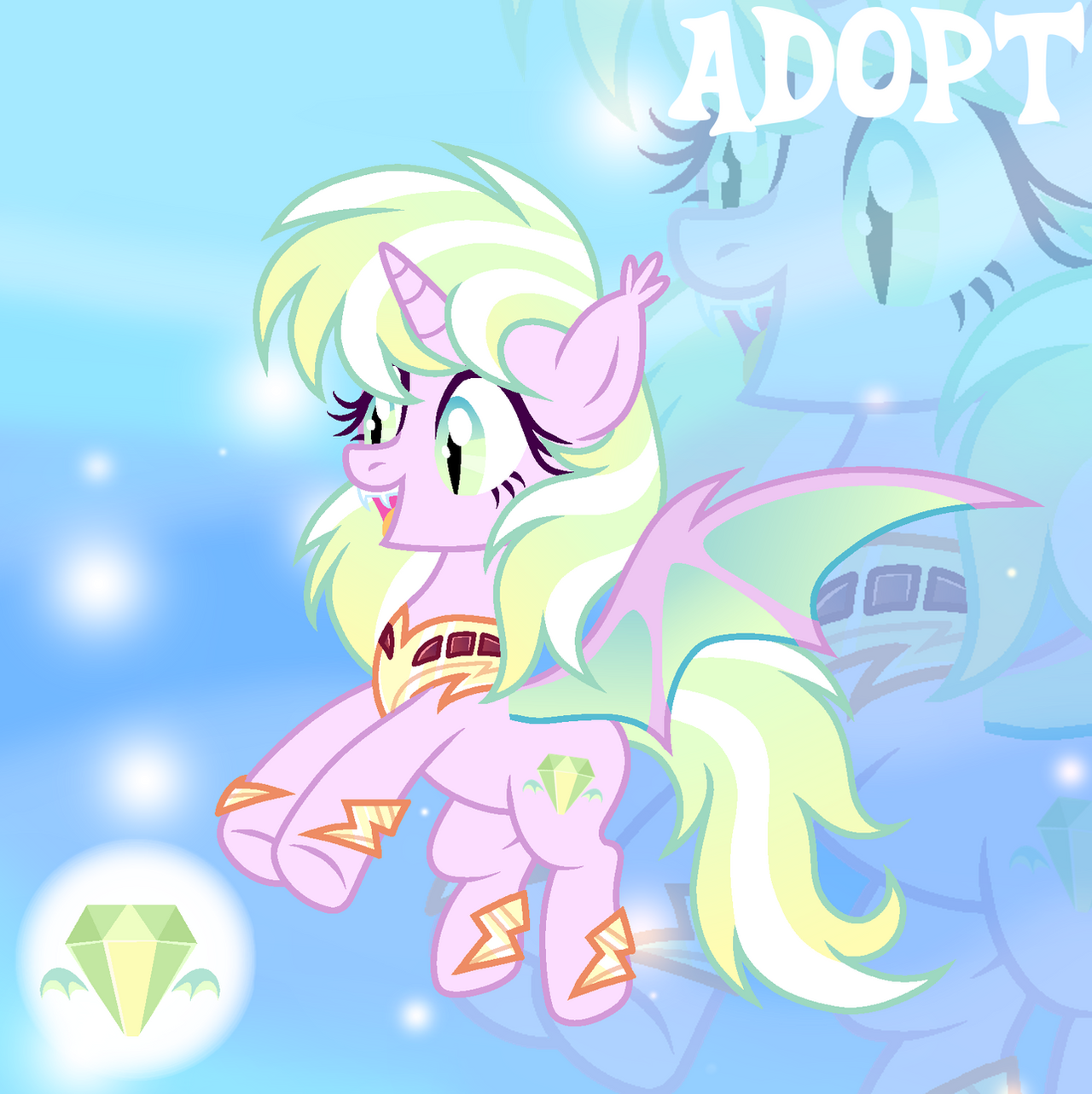 #3522915 - safe, artist:vi45, oc, oc only, alicorn, bat pony, bat pony alicorn, pony, accessory ...