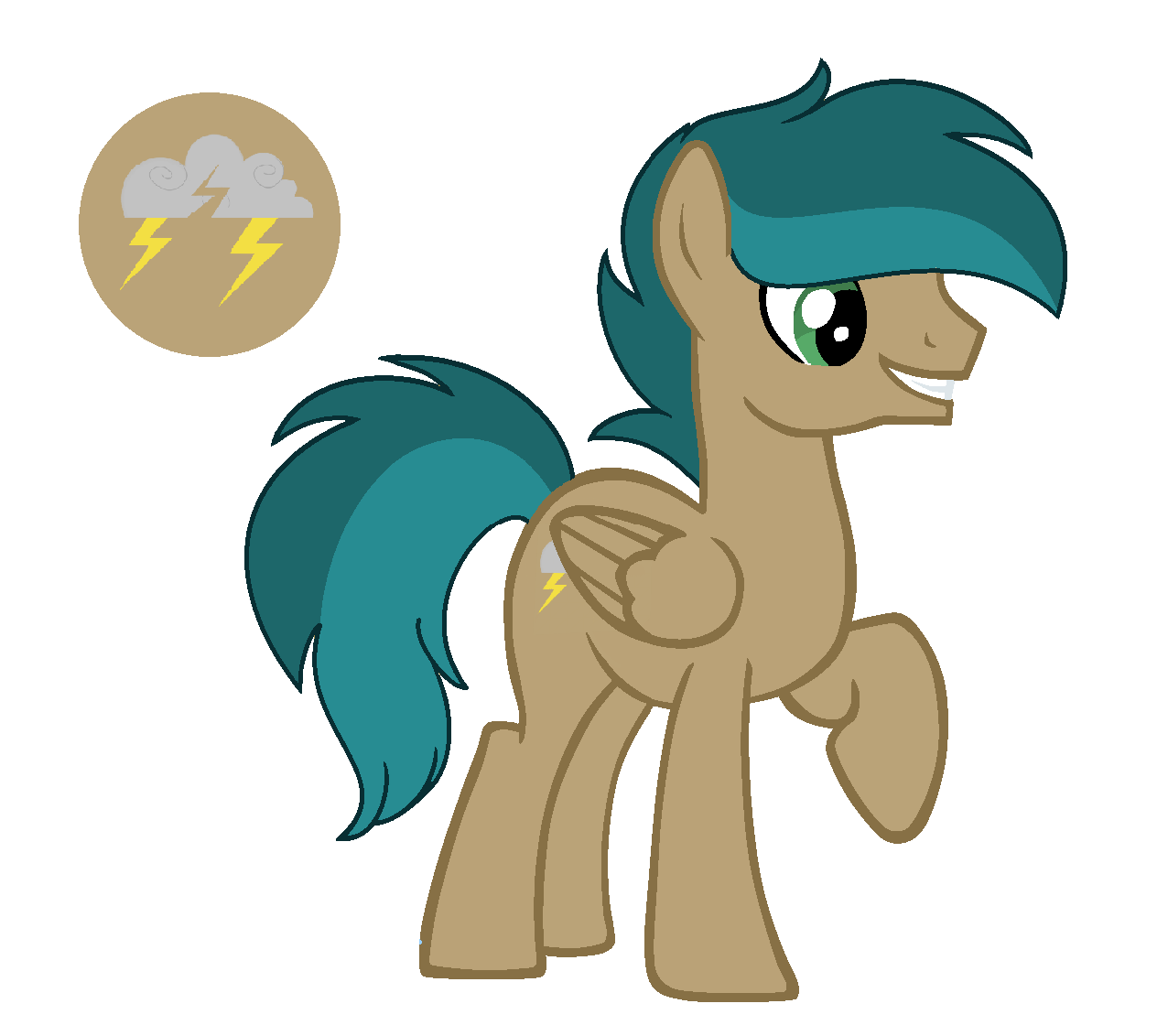 #3524089 - safe, artist:izzakenna, oc, oc only, oc:storm cloud, pegasus, pony, male, raised hoof ...