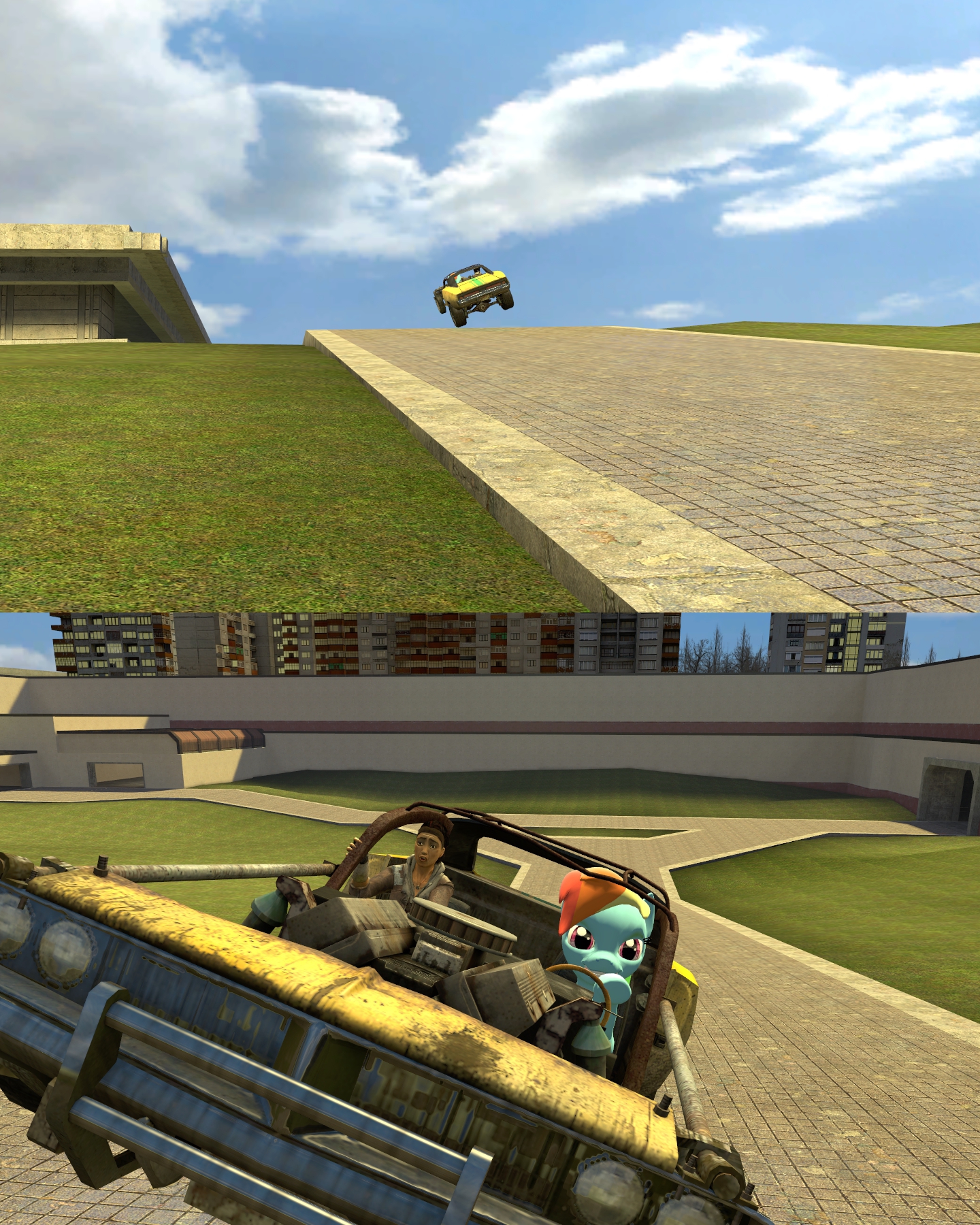 #3524188 - safe, rainbow dash, human, pegasus, pony, g4, 3d, alyx vance ...