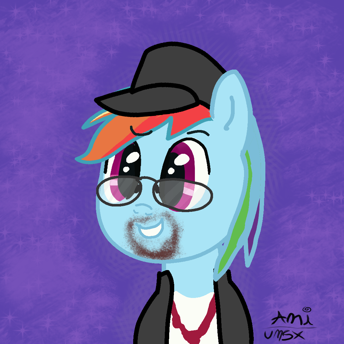 #3719703 - safe, artist:umsx, rainbow dash, pegasus, pony, g4, beard ...