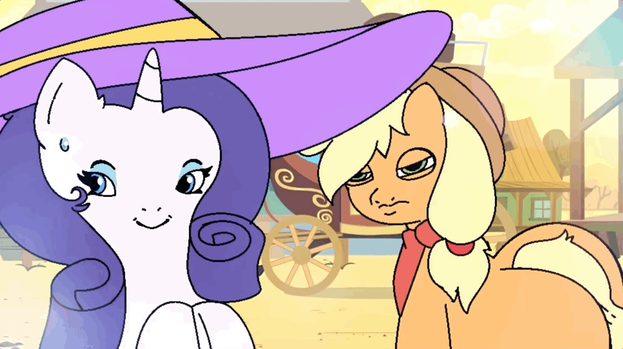 #3539478 - safe, artist:tamers12345, applejack, rarity, earth pony ...