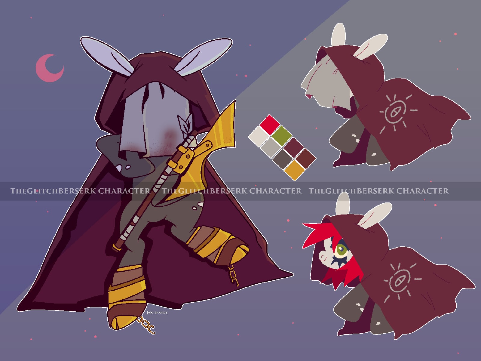 #3539840 - safe, artist:theglitchberserk, oc, oc only, earth pony, pony, axe, bipedal, chains ...