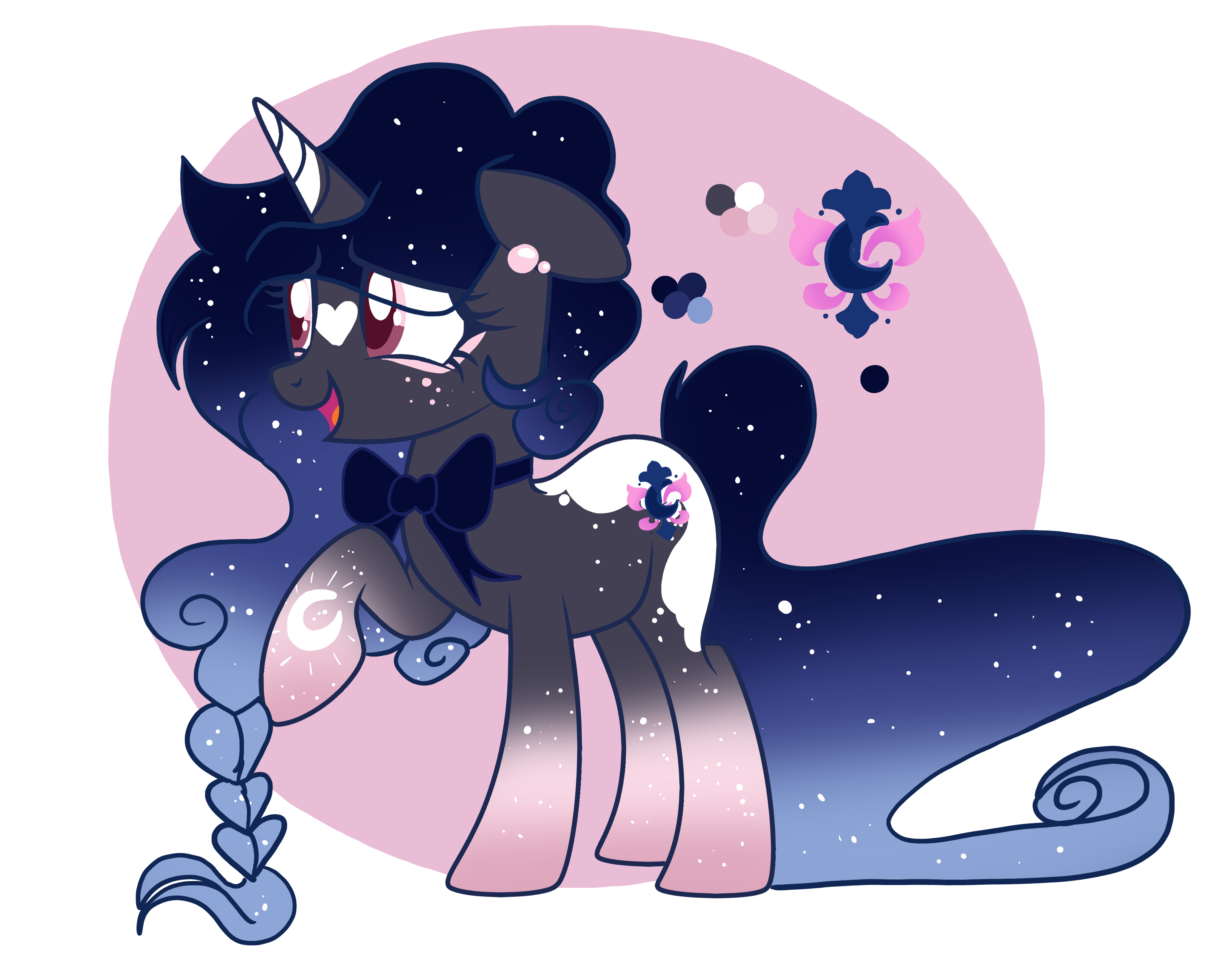 #3540189 - safe, artist:imbunbun, oc, oc:pink moon, pony, unicorn ...