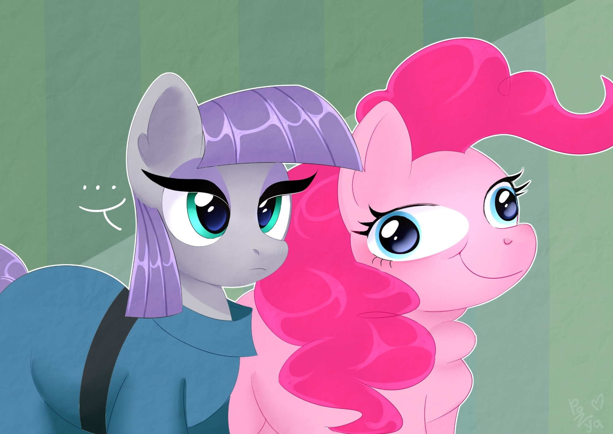 #3545778 - safe, artist:pozya1007, maud pie, pinkie pie, earth pony, pony, g4, maud pie (episode ...