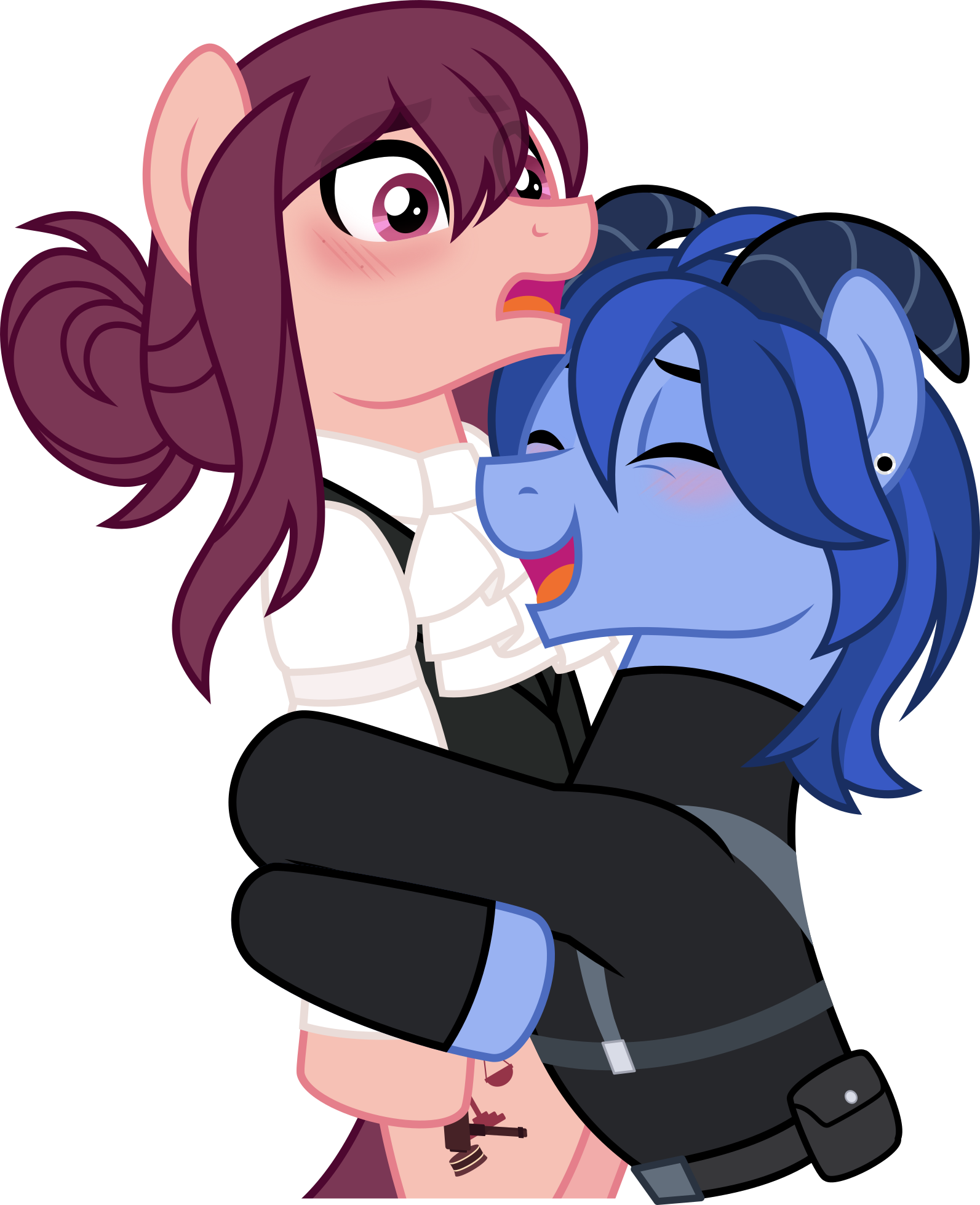 #3547610 - safe, artist:limedazzle, oc, oc only, oc:allen, oc:james, earth pony, pony, blushing ...