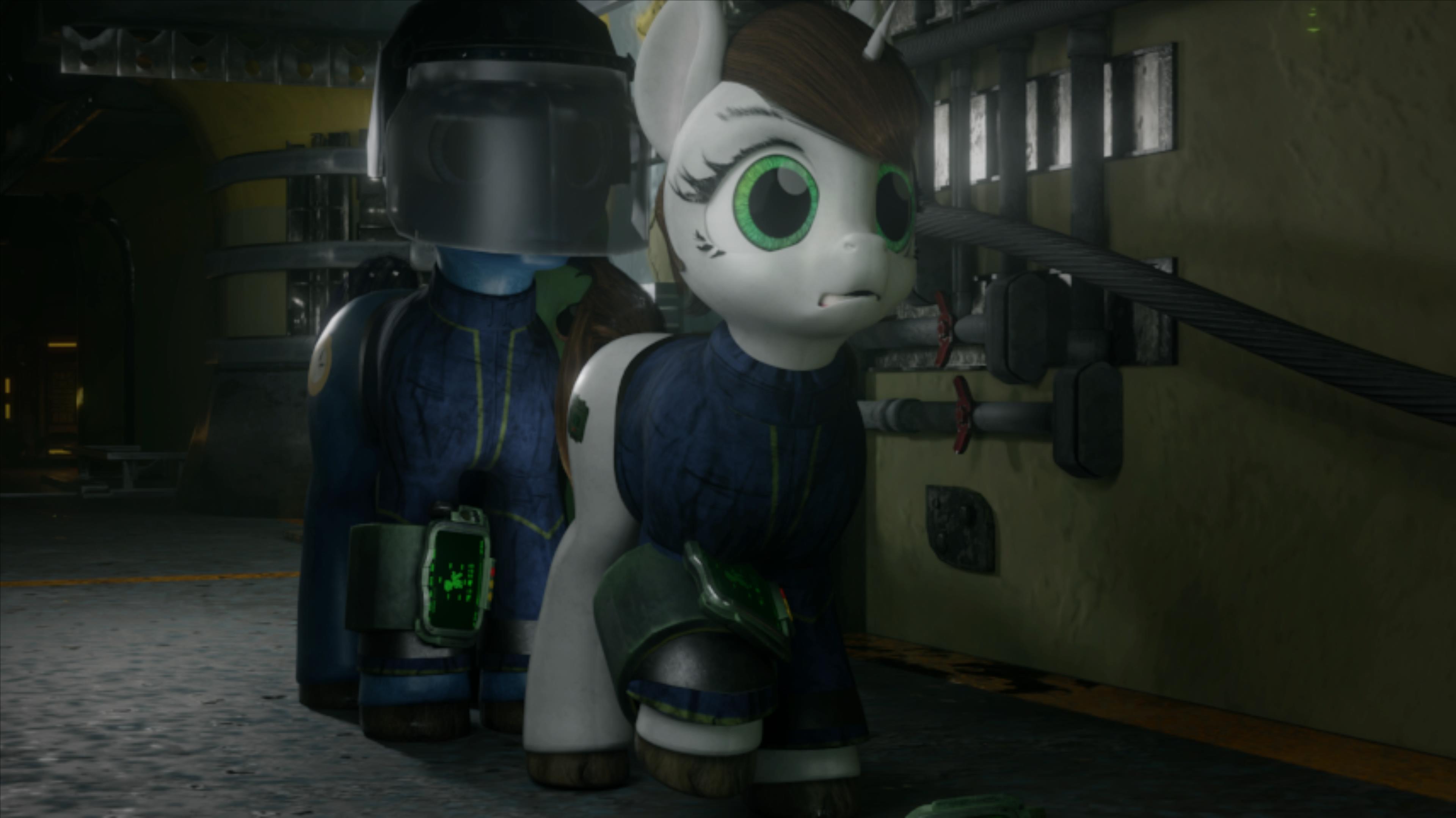 #3550070 - safe, oc, oc:littlepip, pony, unicorn, fallout equestria, 3d ...