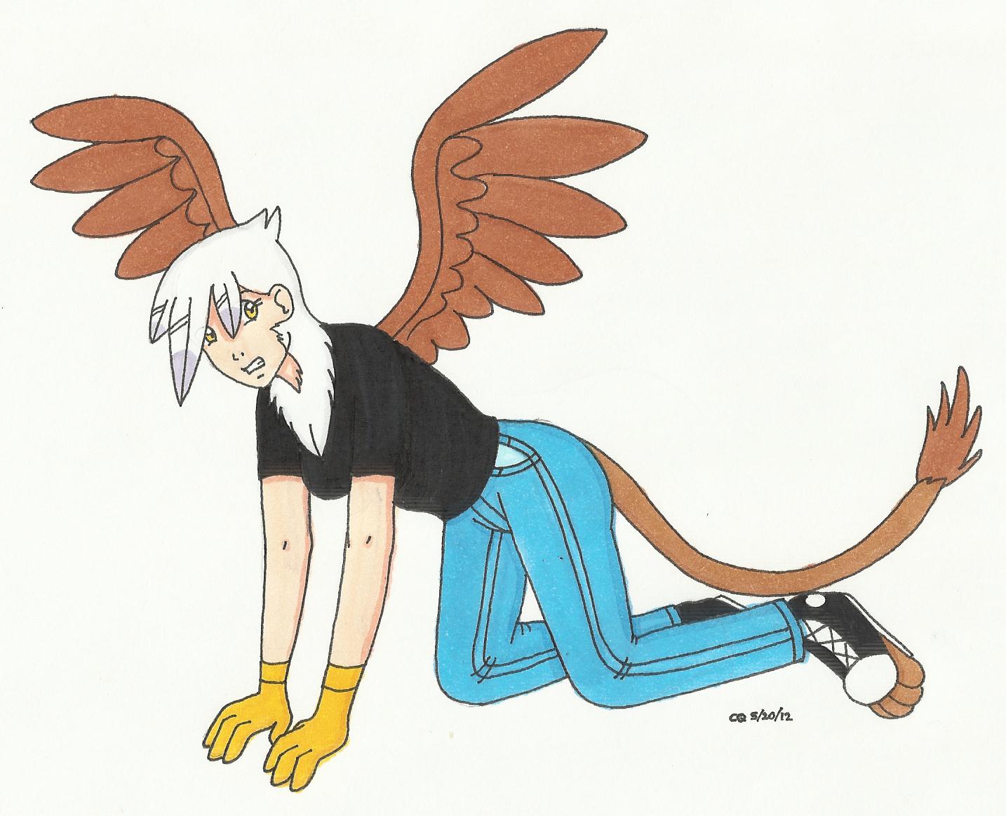 #3550469 - safe, artist:cqmorrell, gilda, griffon, human, g4, clothes ...