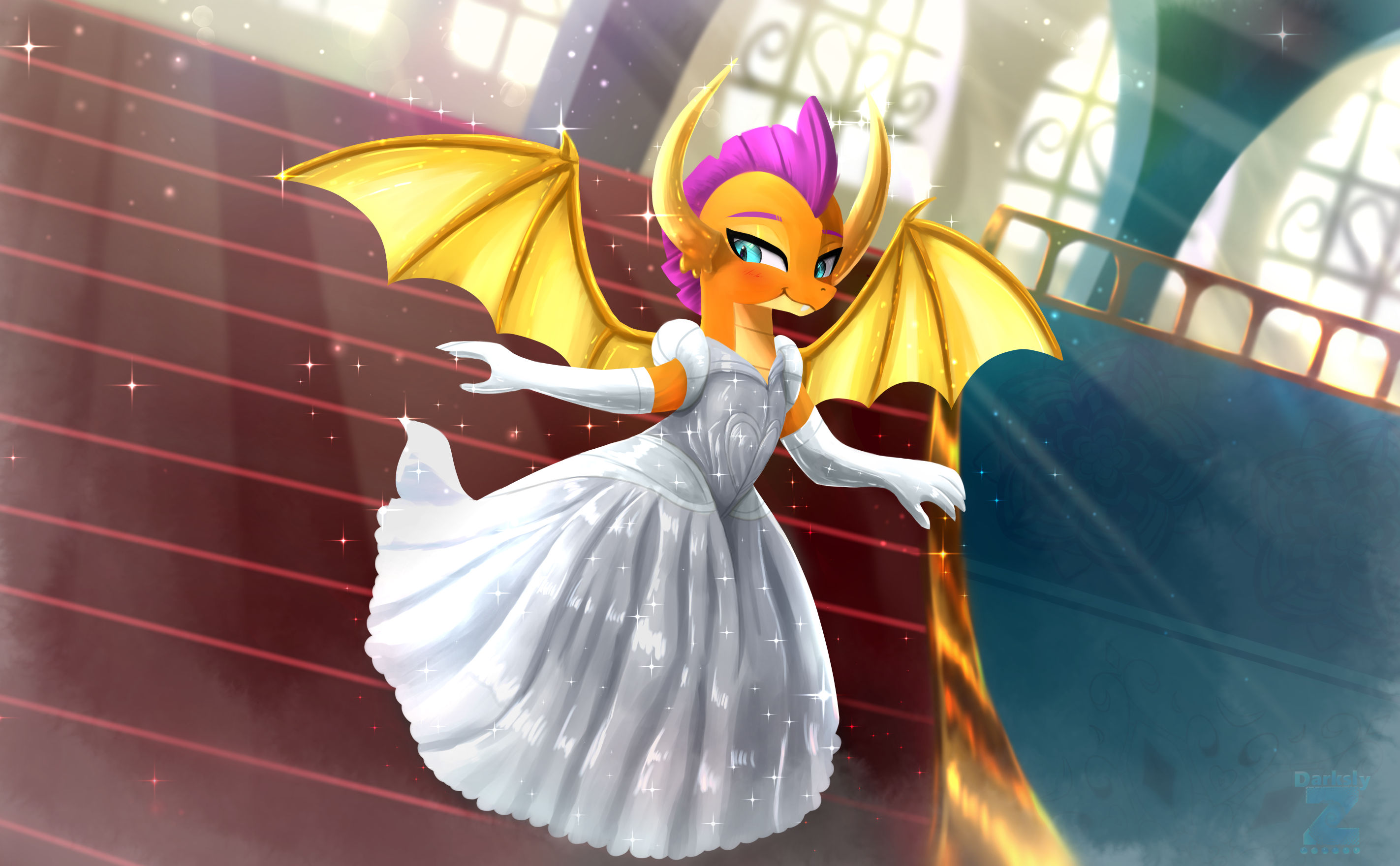 #3540273 - safe, artist:darksly, smolder, dragon, g4, blushing ...